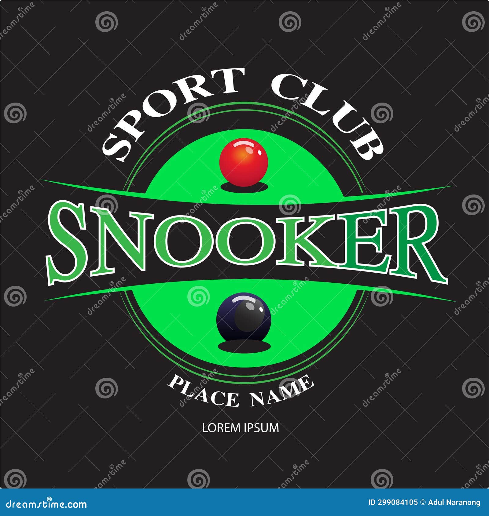 Snooker Sports Club, stock vector. Illustration of leisure - 299084105