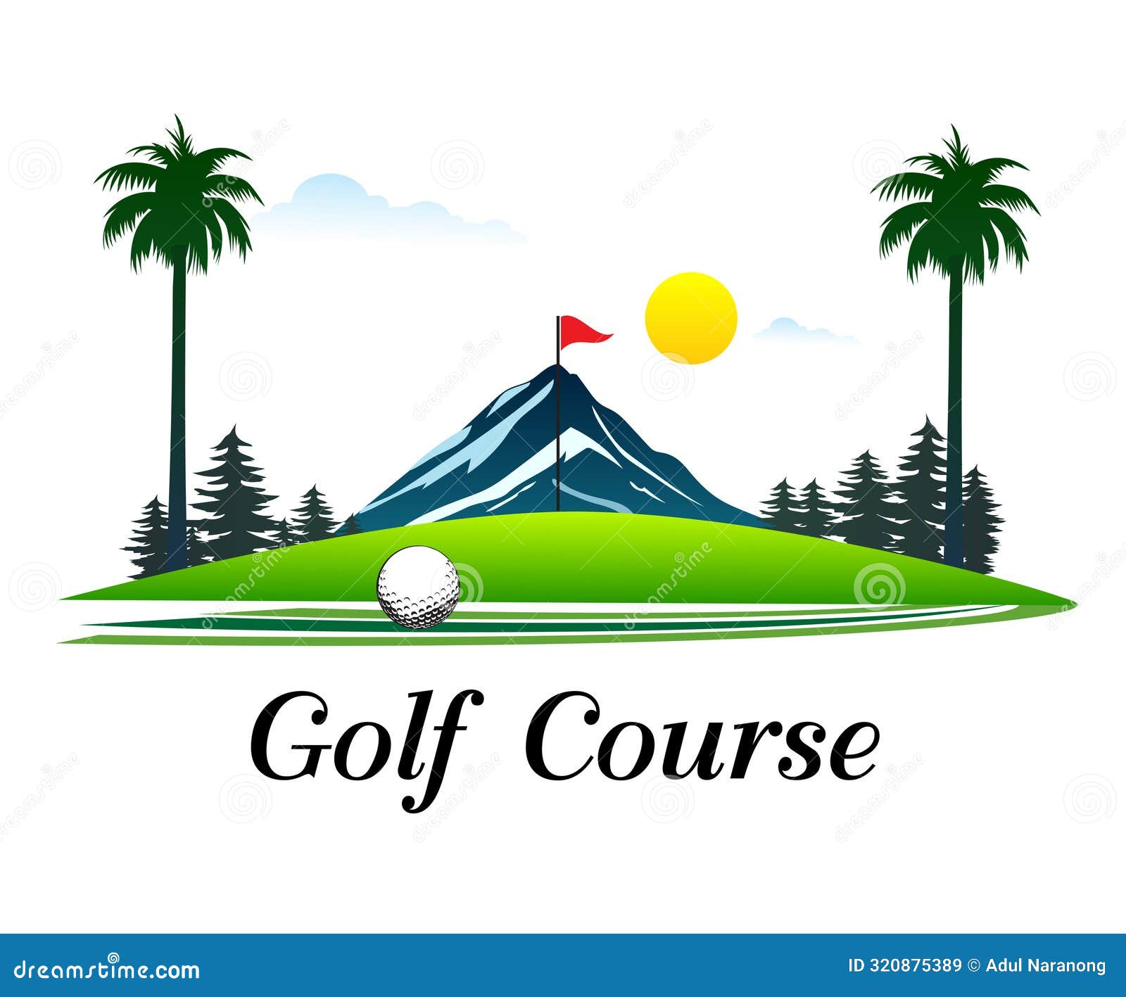 Golf course logo, stock vector. Illustration of landscape - 320875389