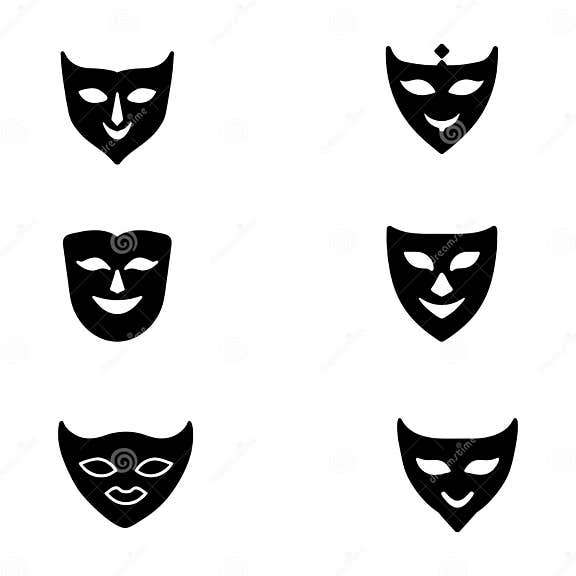 Mask Black Vector on White Background Stock Illustration - Illustration ...