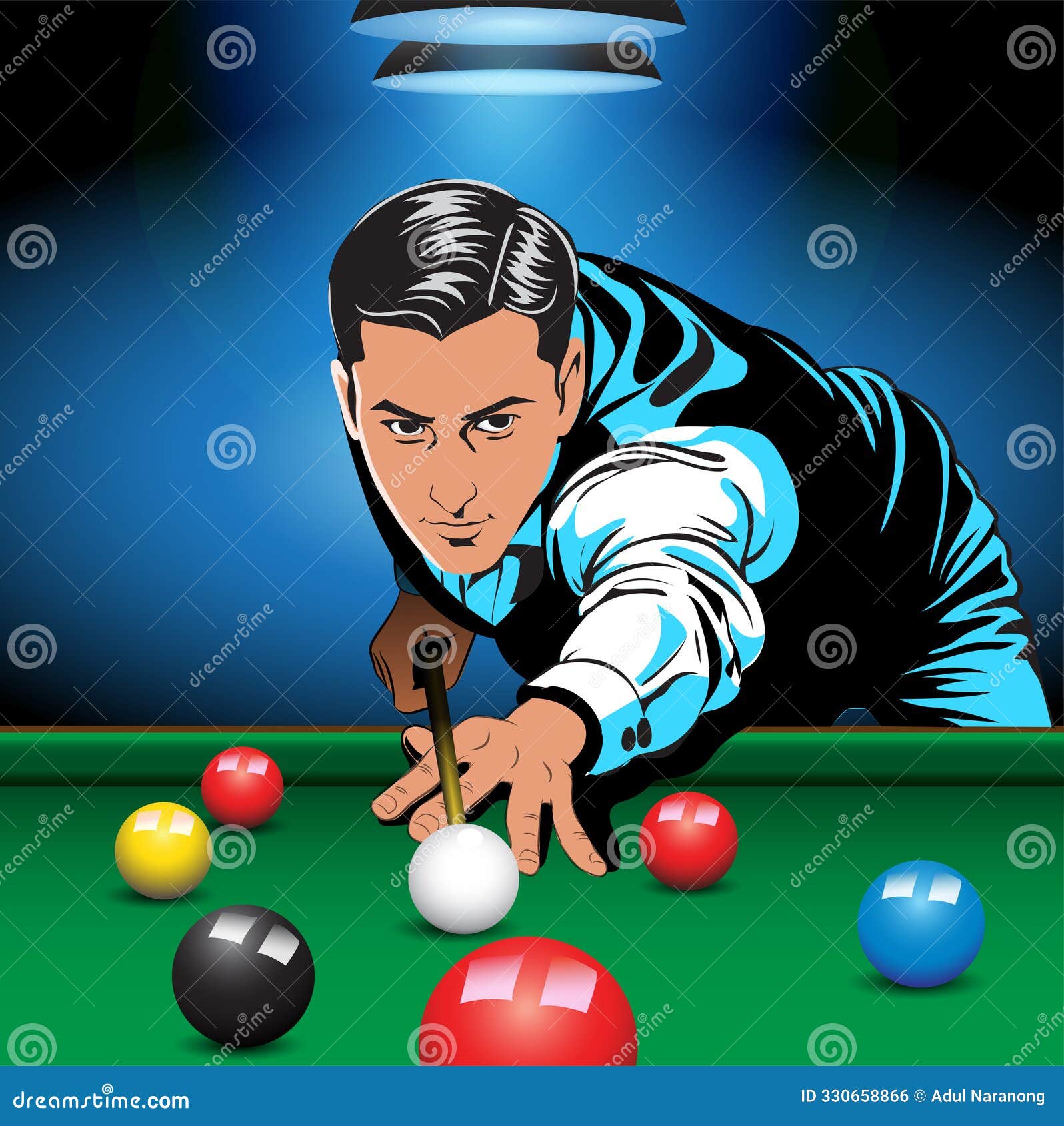 Snooker Player, stock vector. Illustration of desk, equipment - 330658866