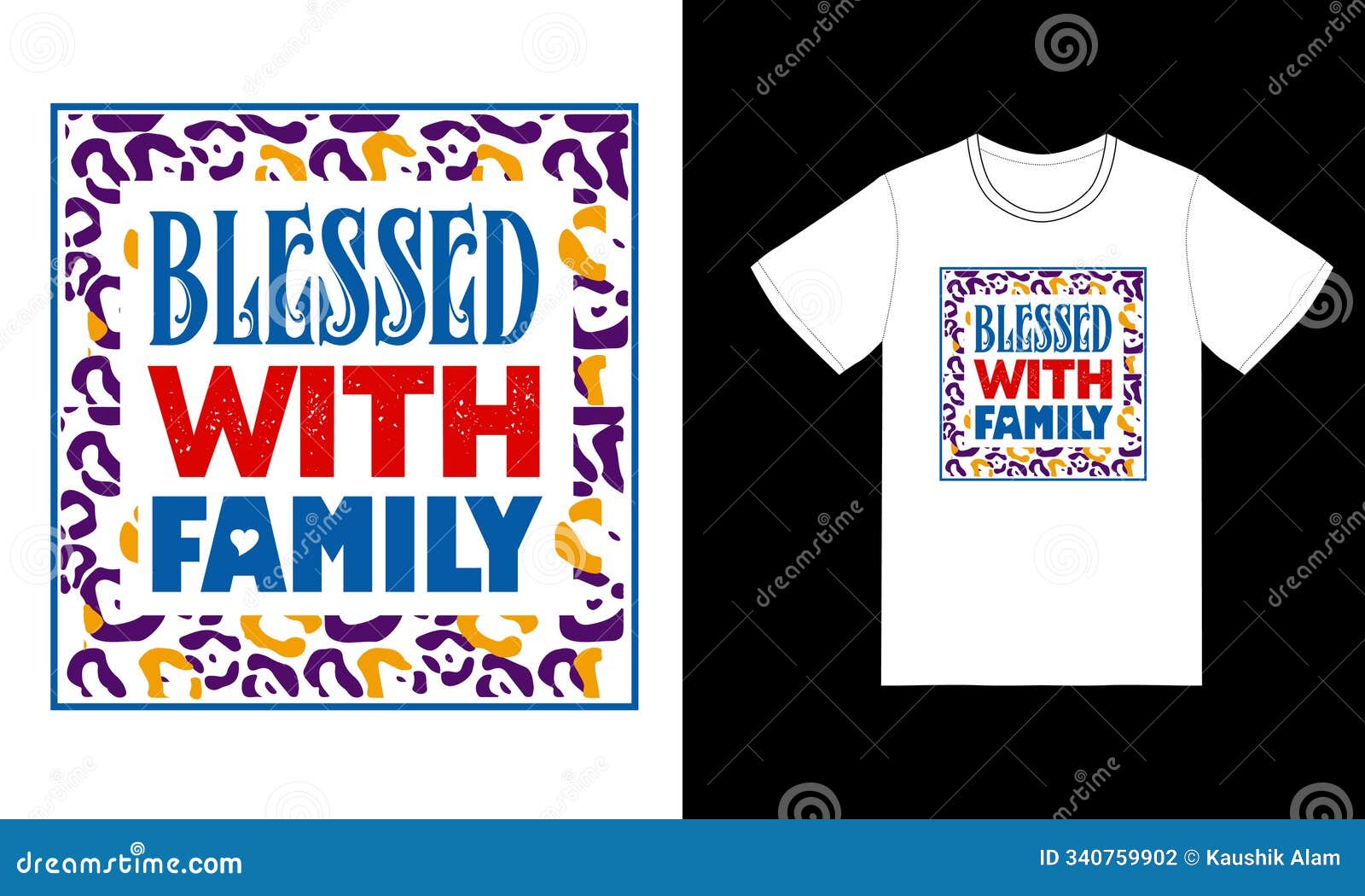 Blessed with Family, Typography Family T Shirt Stock Vector ...