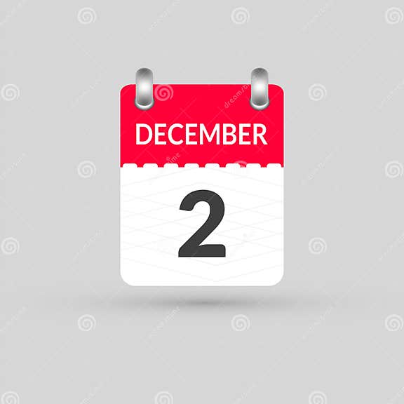 December 2 Calendar Date, Month Icon Stock Vector - Illustration of ...