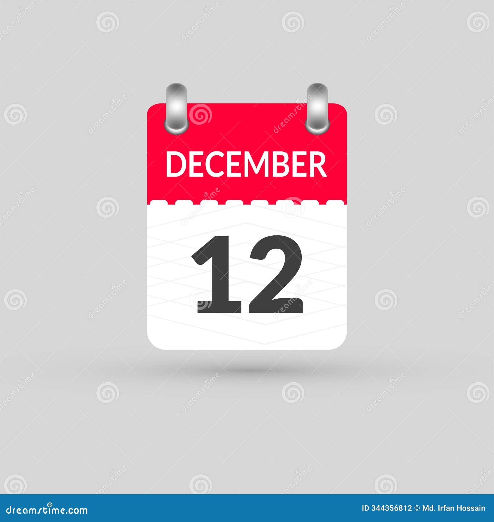 December 12 Calendar Date, Month Icon Month Time Event Number Reminder ...