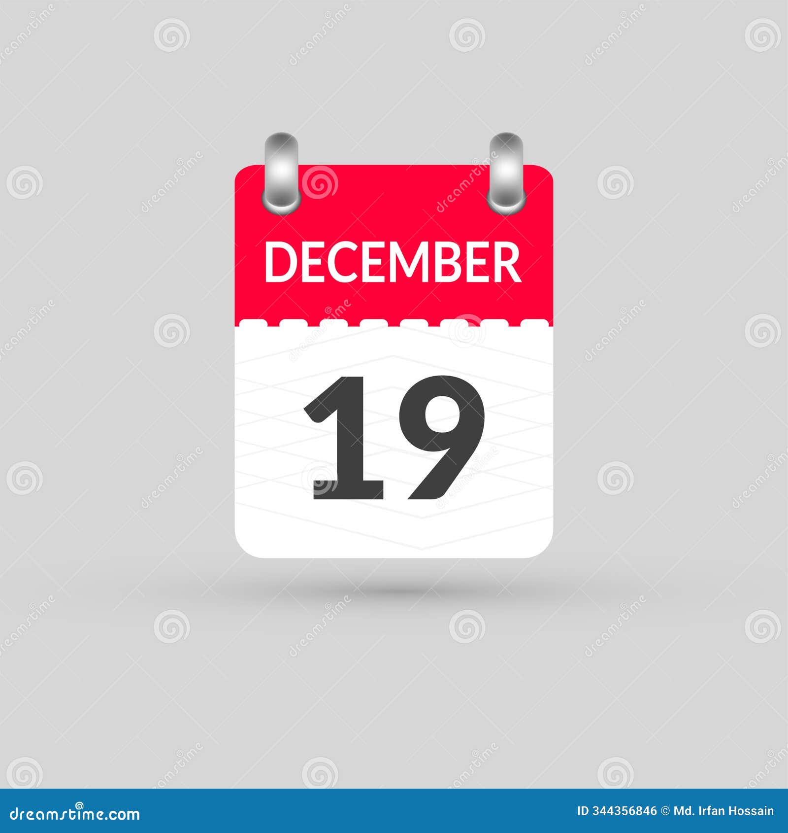 December 19 Calendar Date Month Icon Month Time Event Number Reminder ...