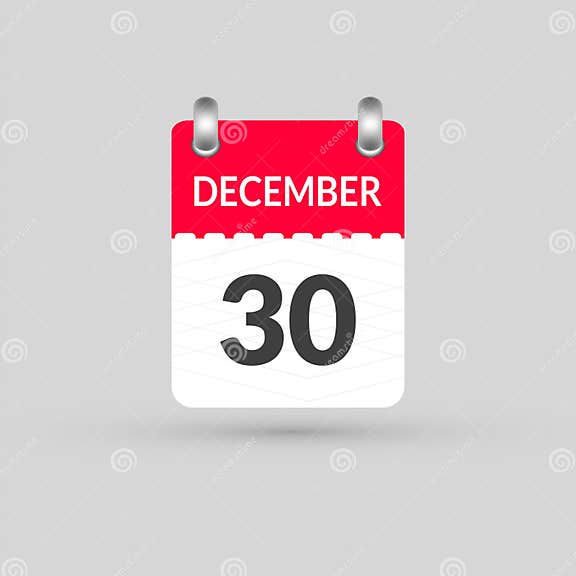 December 30 Calendar Date Month Icon Month Time Event Number Reminder ...