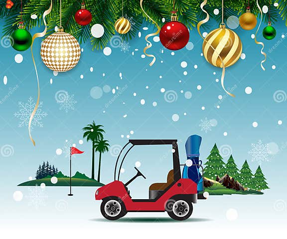 Merry Christmas Golf Course Stock Vector - Illustration of claus ...