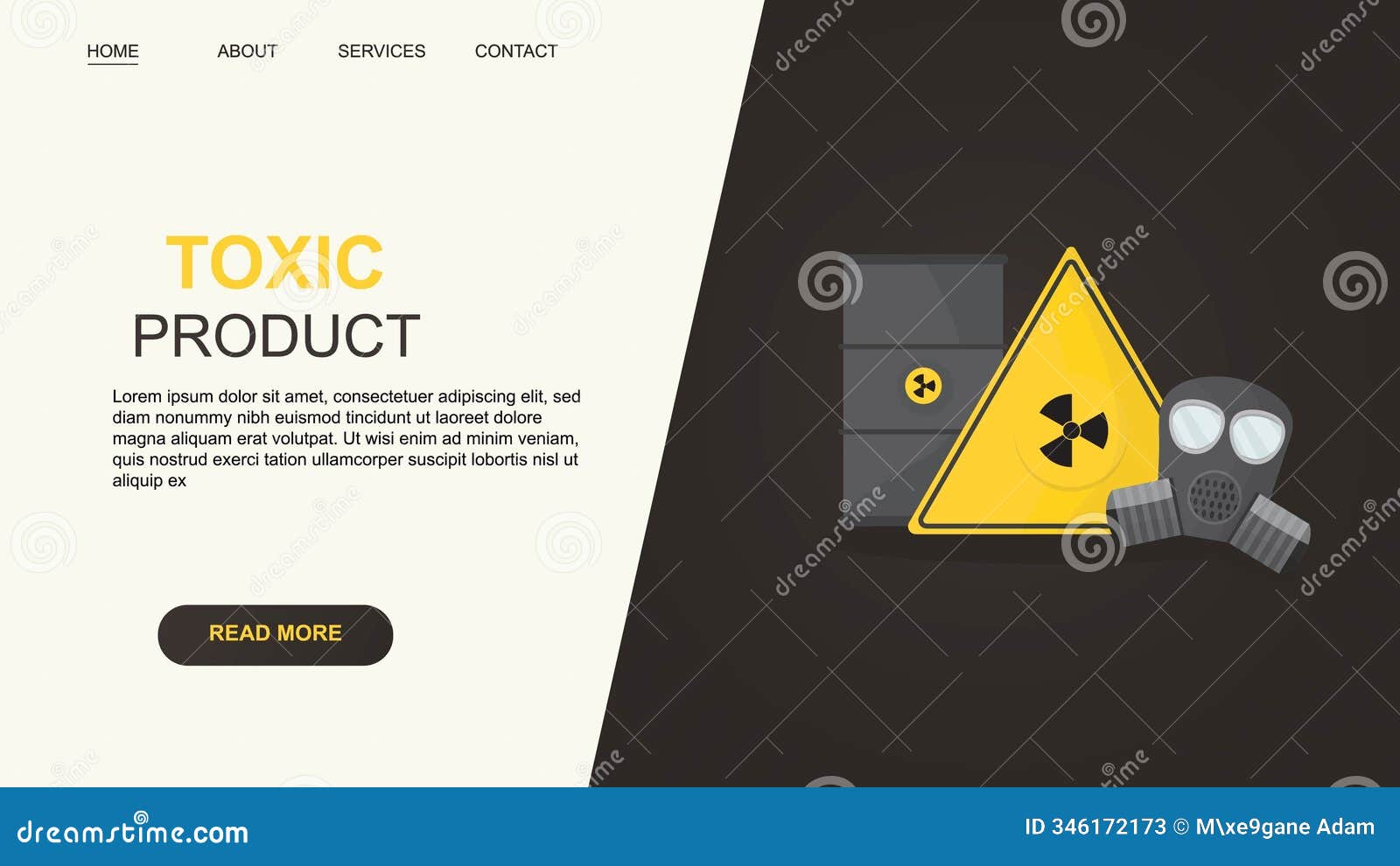 Warning Sign Depicting a Toxic Product with a Radiation Symbol, Gas ...