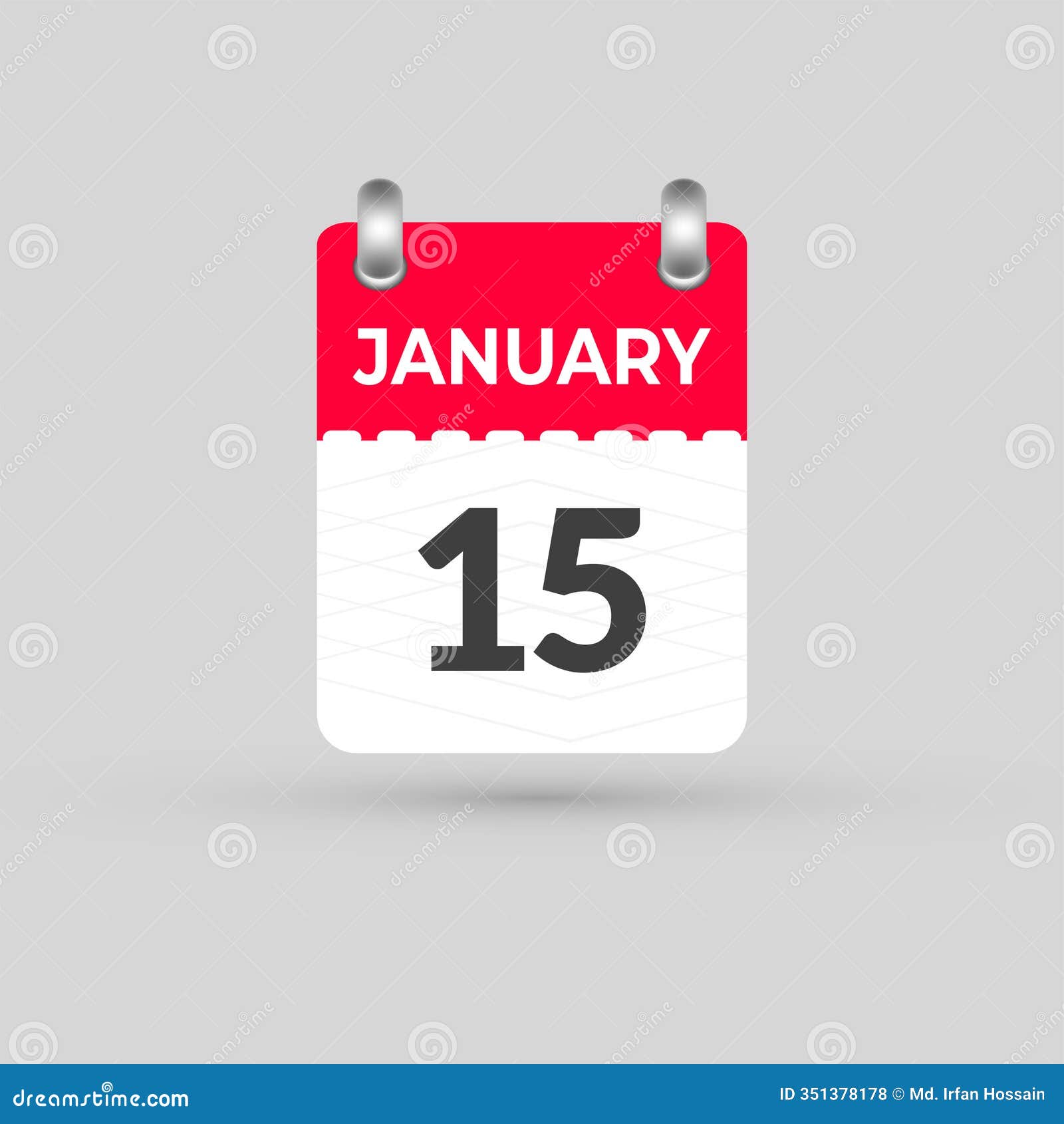 January 15 Calendar Date Month Icon Stock Illustration - Illustration ...