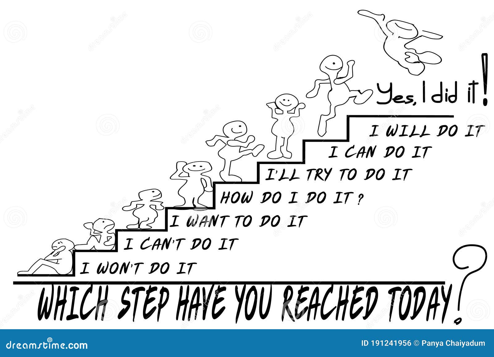 The Image of the Ladder of Success in Life Stock Illustration ...