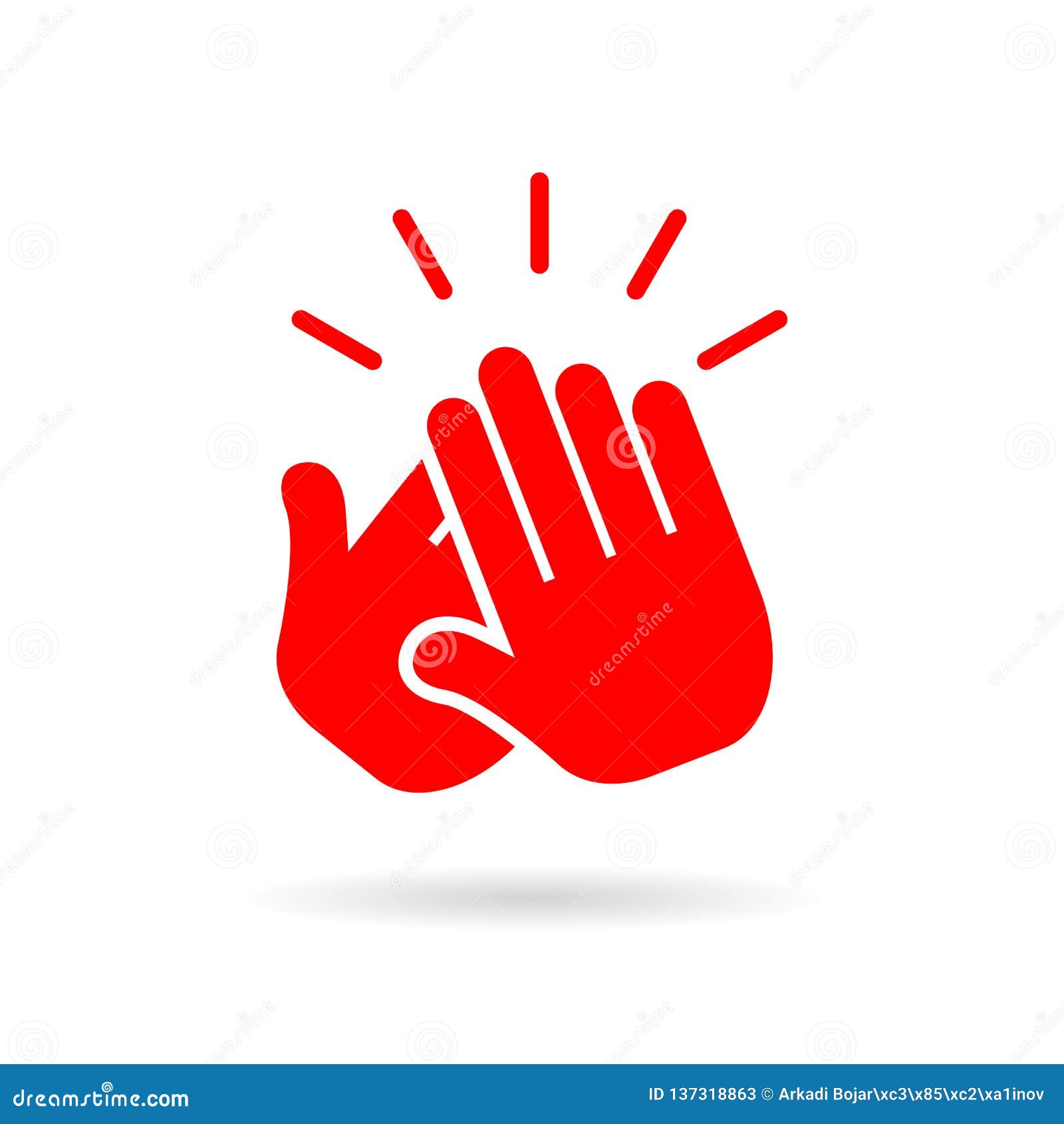 No Applause Vector Icon. Flat No Applause Symbol Is Isolated On A White ...