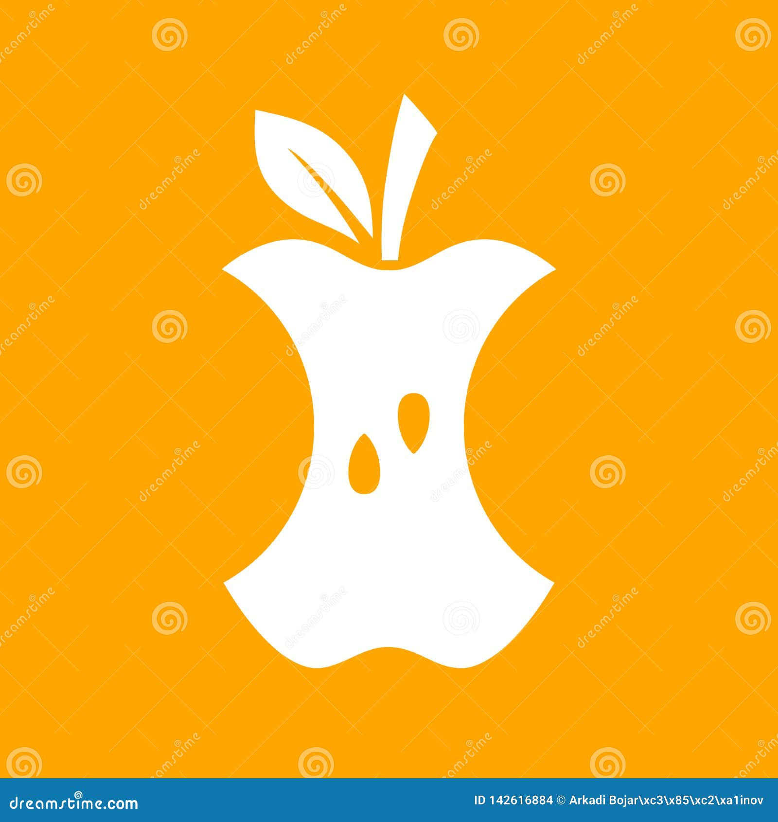 Apple core vector icon stock vector. Illustration of compostable ...