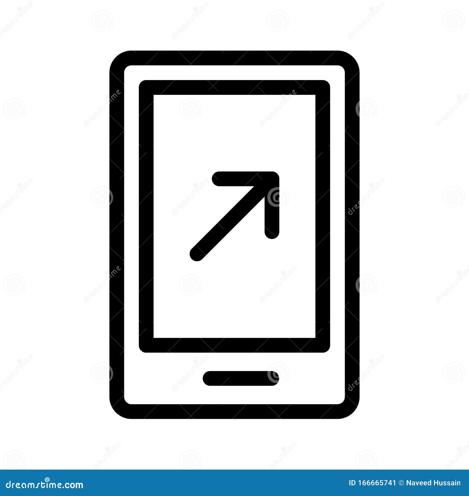 Phone Arrow Vector Thin Line Icon Stock Illustration - Illustration of ...