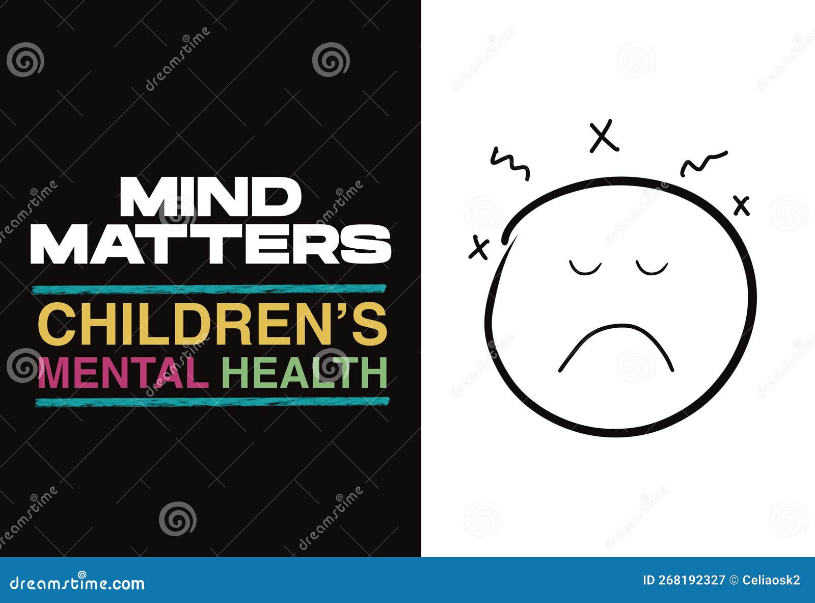 Mind Matters Children Mental Health Stock Illustration - Illustration ...