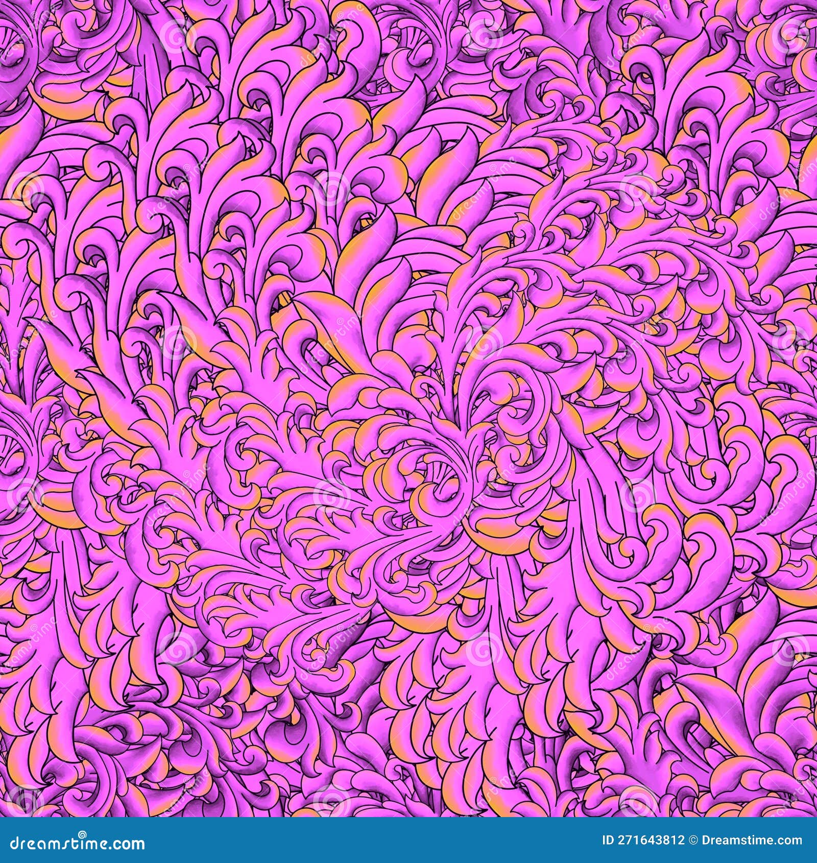 Fuchsia Ornamental Repeat Pattern or Background Tile Stock Illustration ...