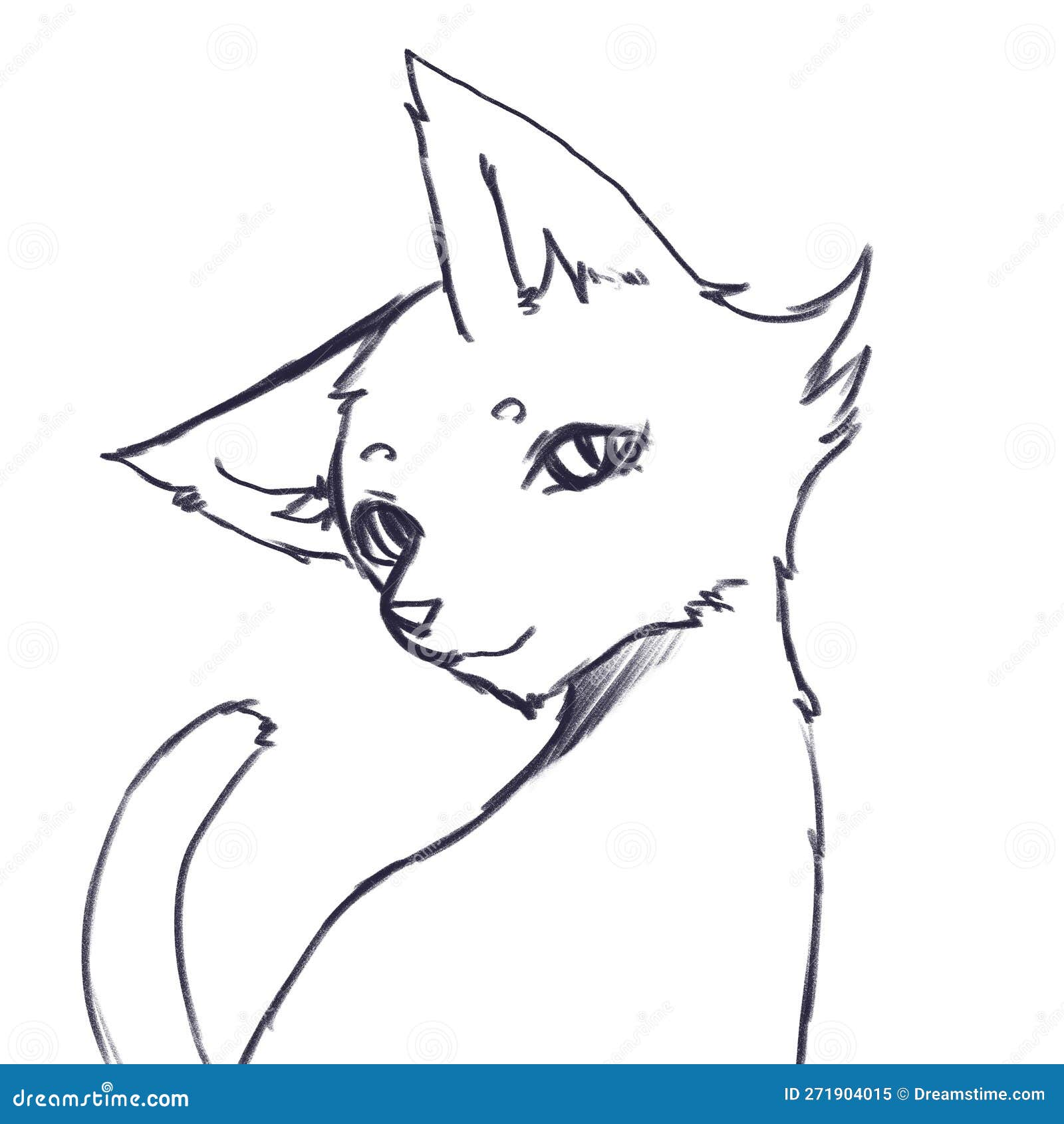 Cat smile art sketch stock illustration. Illustration of person - 271904015