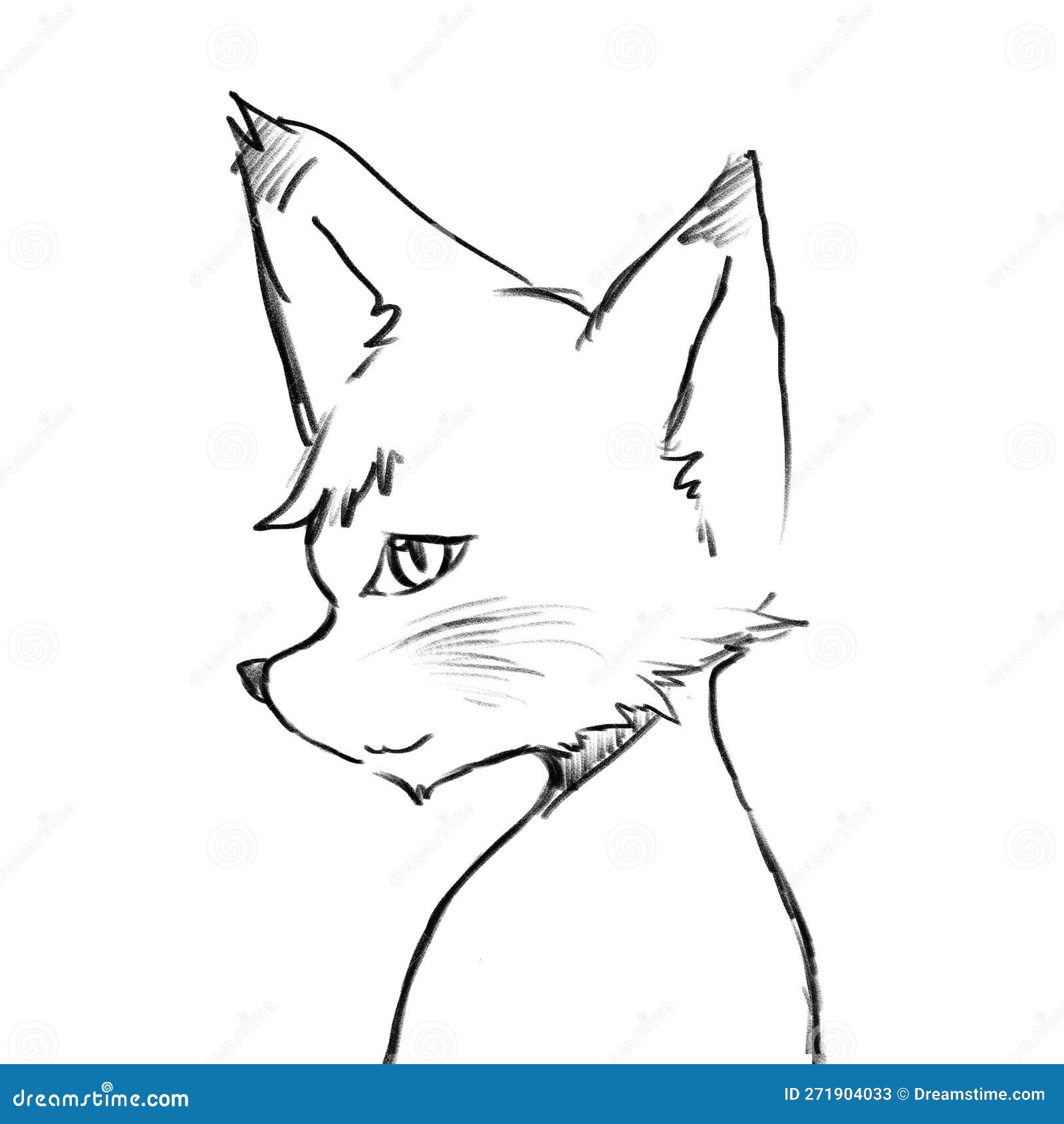 Sketch of a scheming cat stock illustration. Illustration of font ...