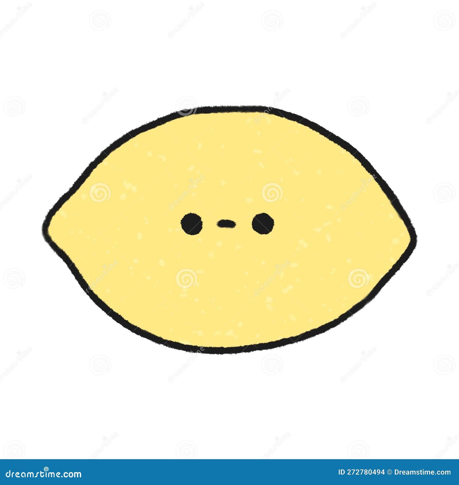 Hand-drawn Cute Lemon, Cute Fruit Character Design in Doodle Style ...