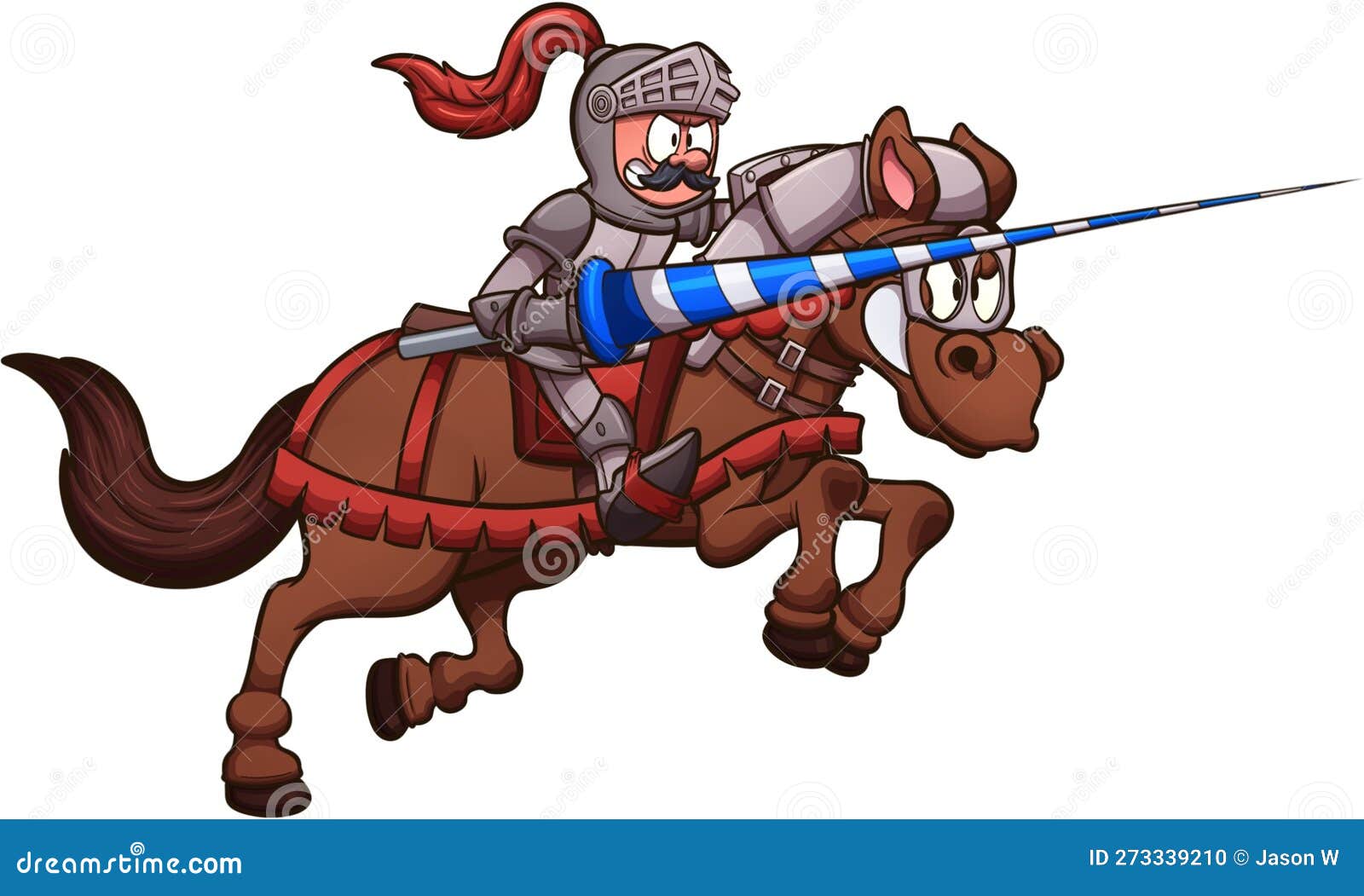 Jousting Knight. Clip Art Illustration with Simple Gradients. All in ...