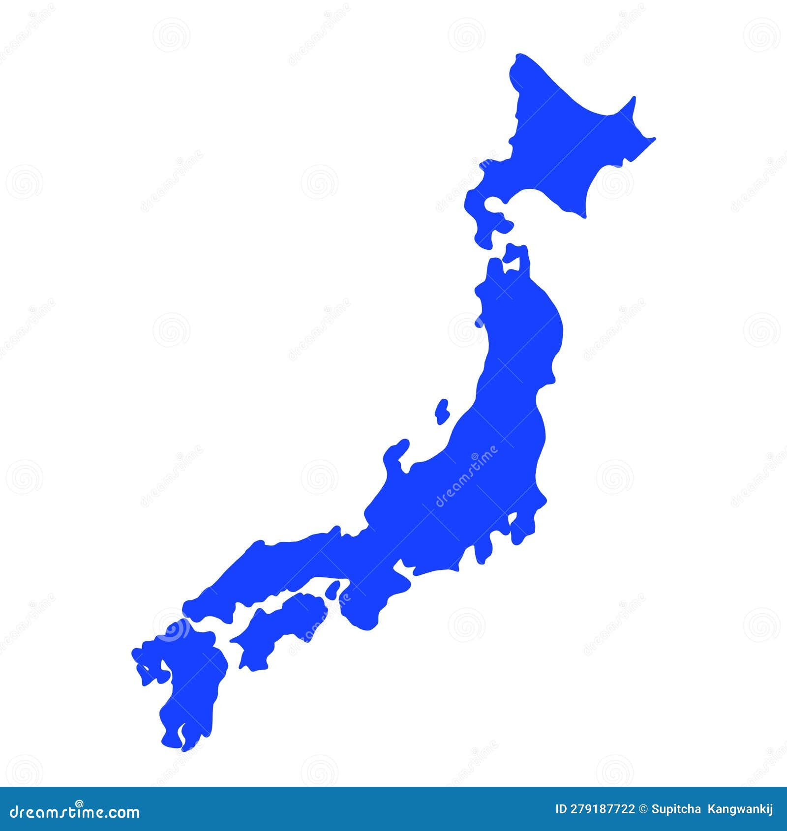 Blue Japan Map Asia atlas stock illustration. Illustration of circle ...
