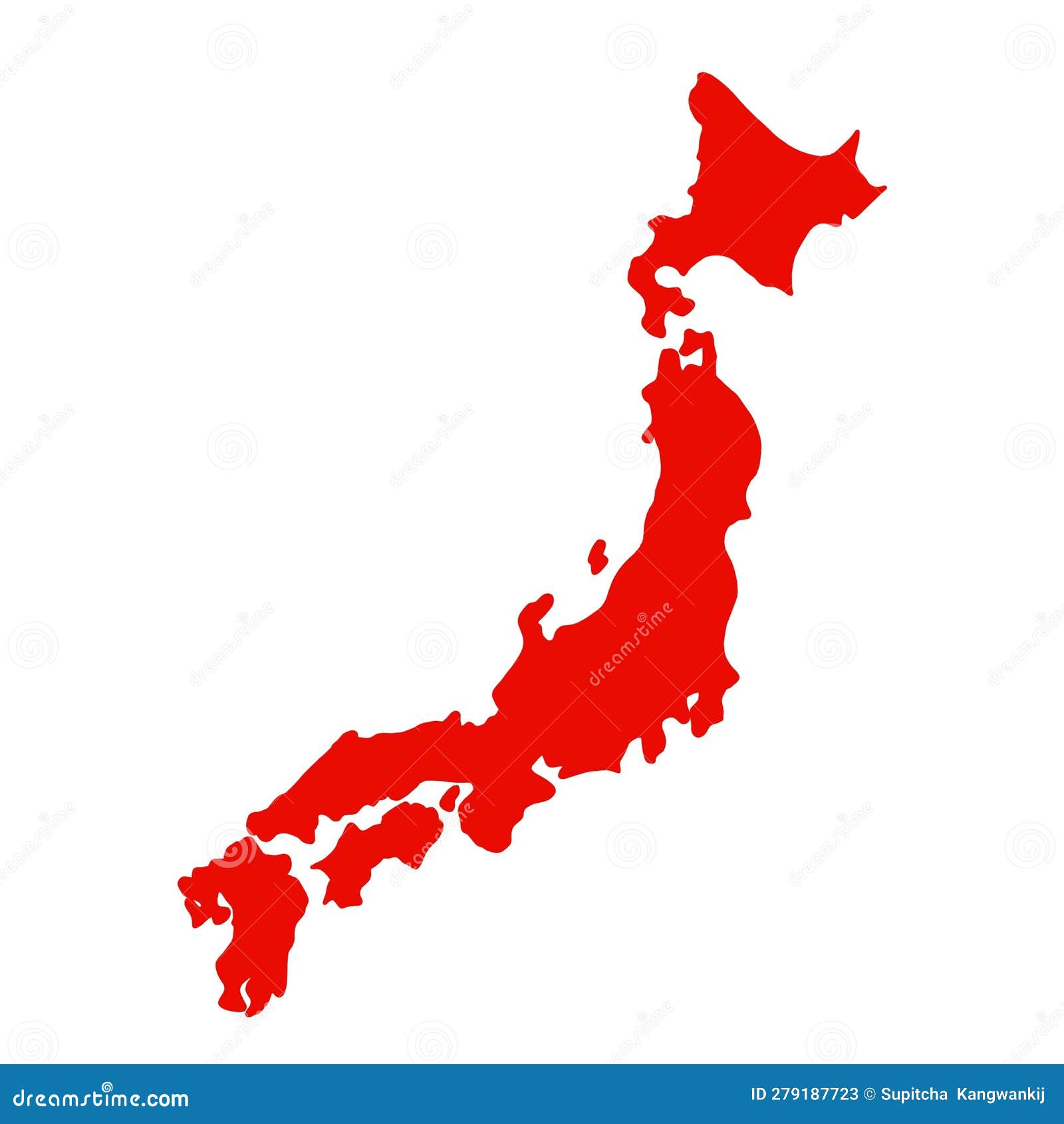 Red Japan Map Asia atlas stock illustration. Illustration of history ...