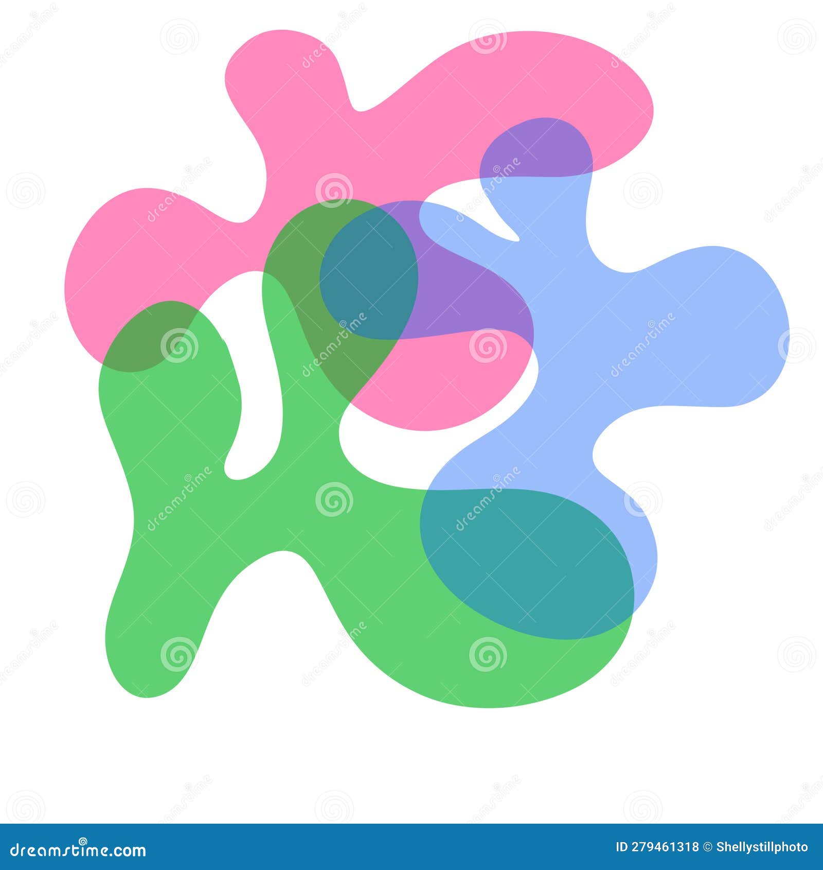 Abstract Pebble Style Shapes Bending in with Each Other Modern Art ...