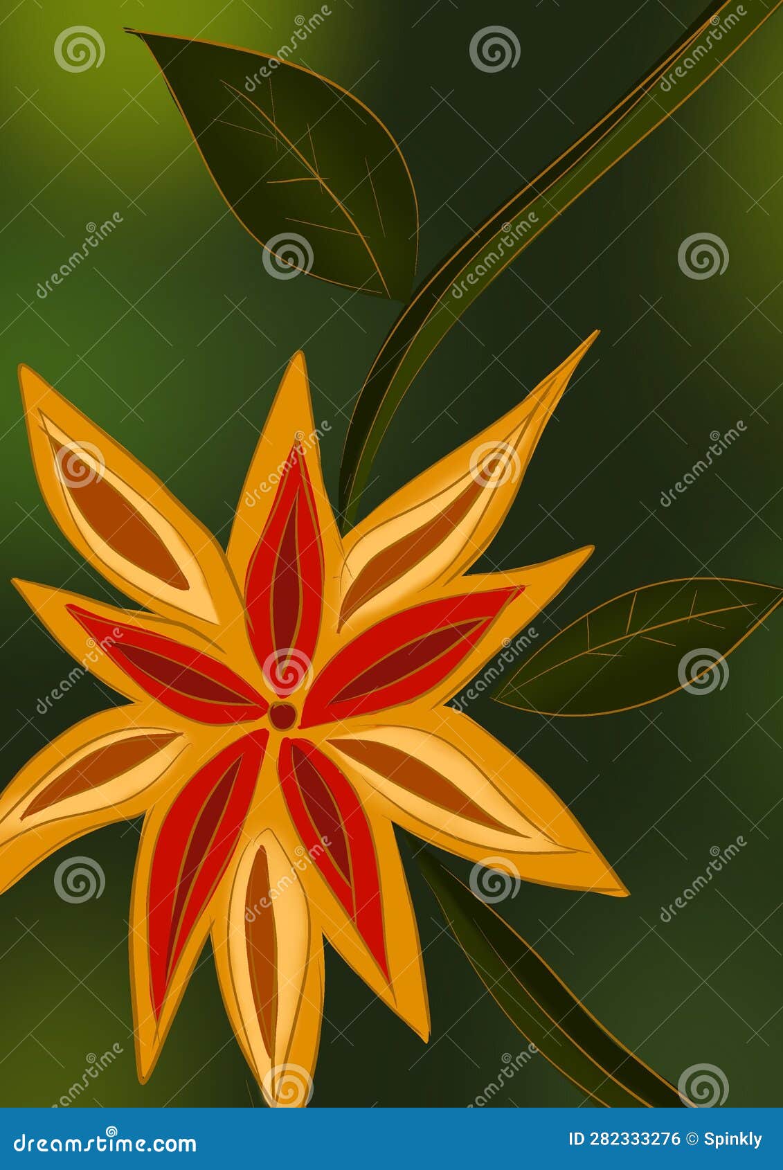 Abstract Flower Digital Painting Illustration Design Stock Illustration ...