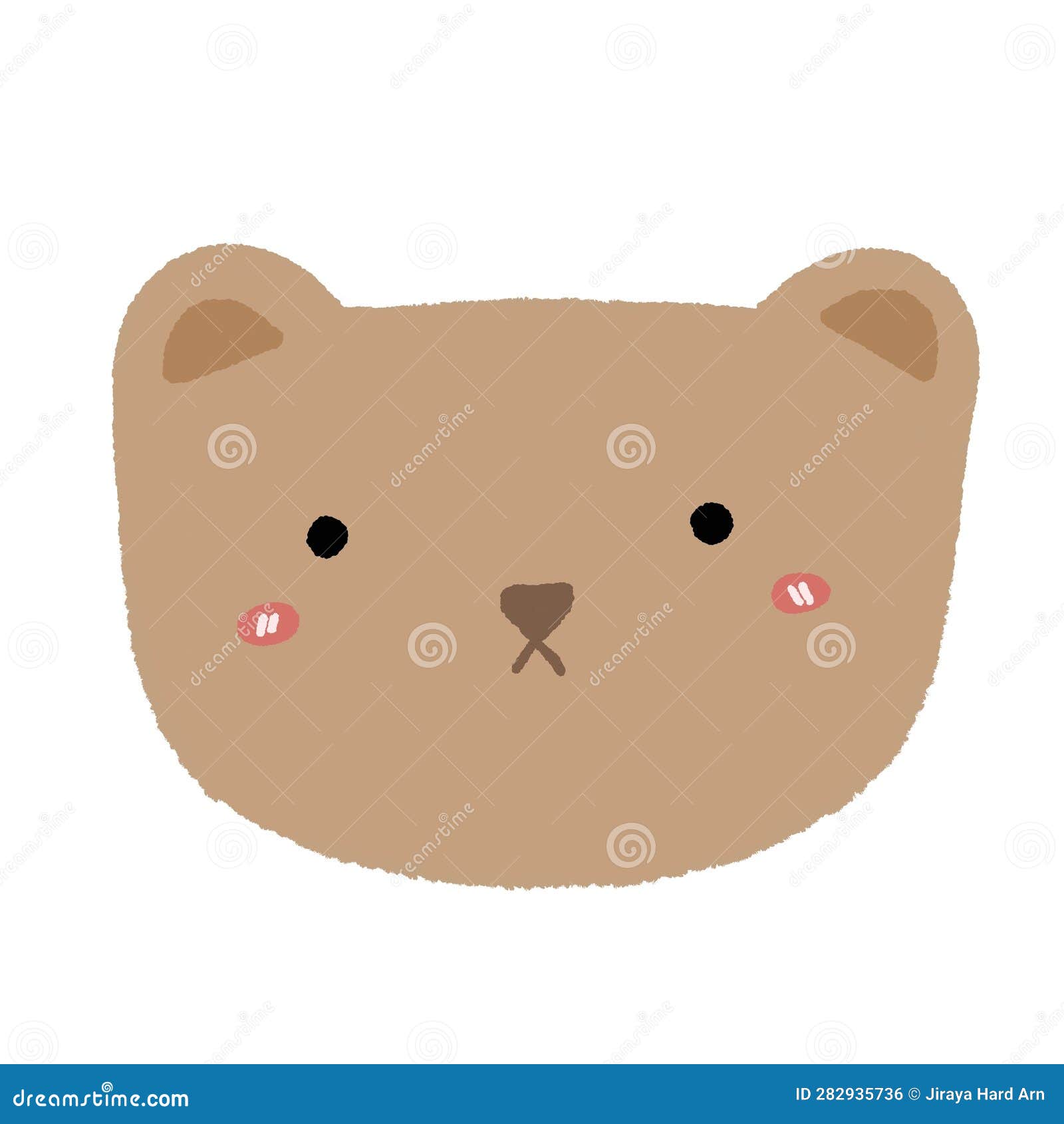 Cute brown teddy bear face stock photo. Illustration of icon - 282935736