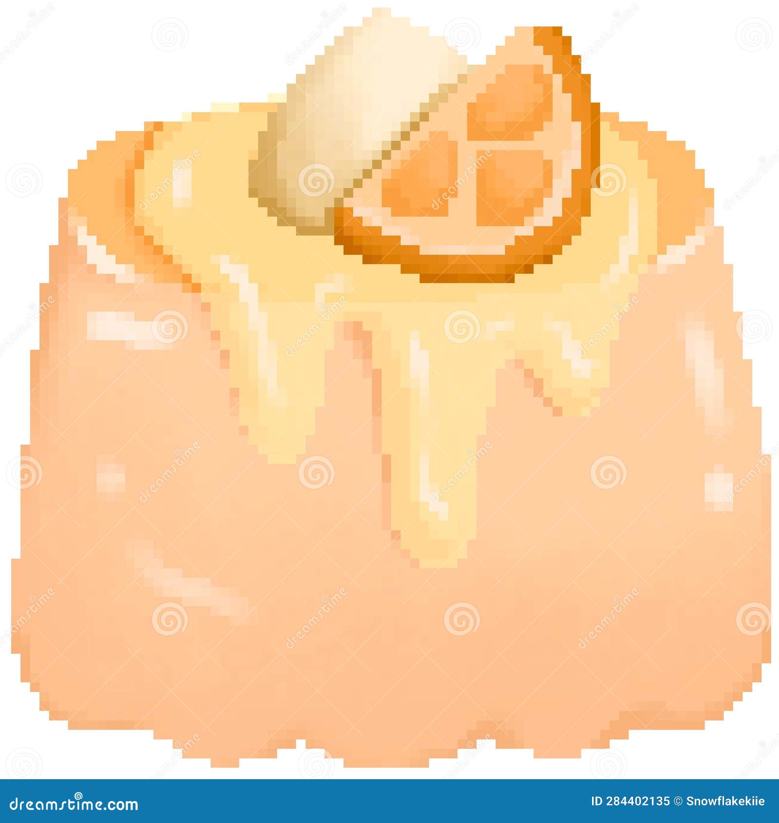 Cute Orange Gelatin Pudding In Pixel Art Royalty-Free Illustration ...