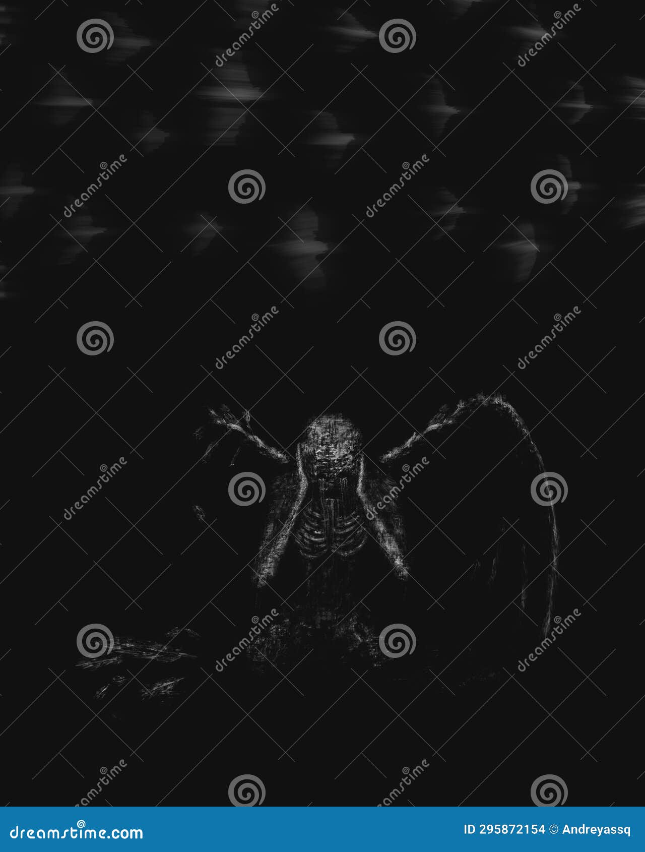 Scary Skeleton Monster For Halloween Cartoon Vector | CartoonDealer.com ...