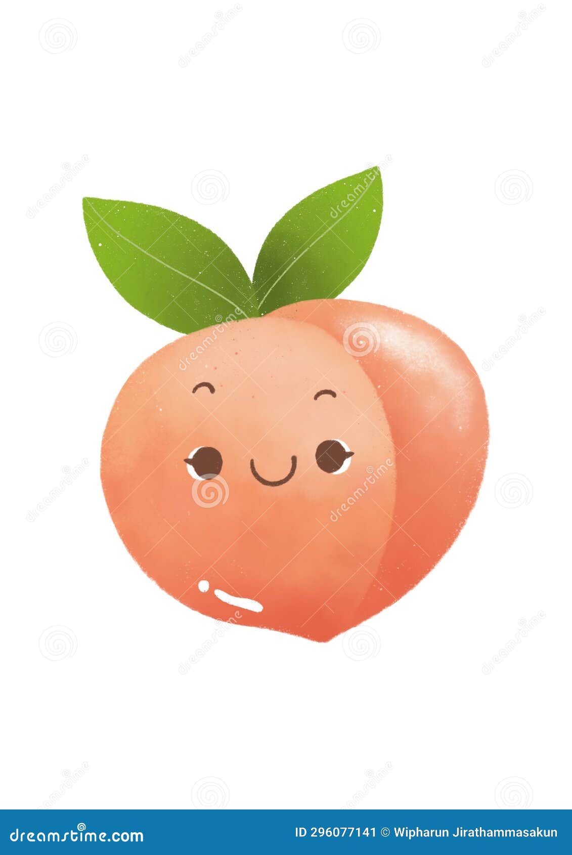 Fruit Cartoon Used in Teaching for Children Peach. Stock Illustration ...