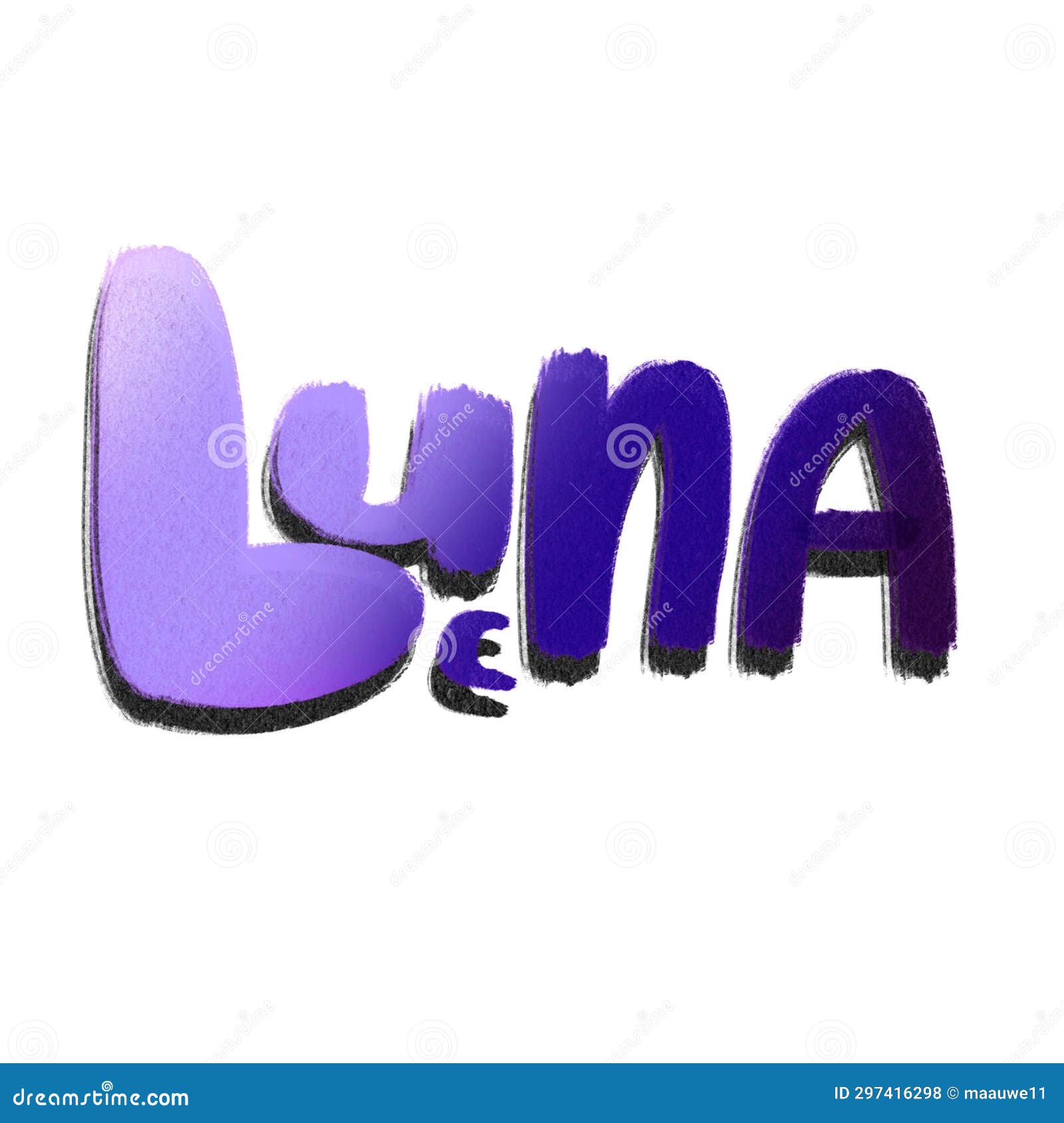 Gradient luna typography stock illustration. Illustration of typography ...