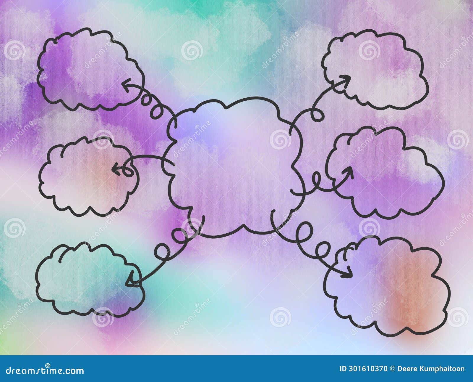 Mind Mapping Bright Design Colors for Presentations. Stock Illustration ...