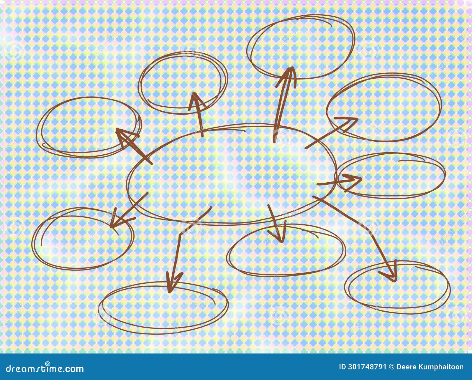 Mind Mapping Bright Design Colors for Presentations , Empty Text. Stock ...