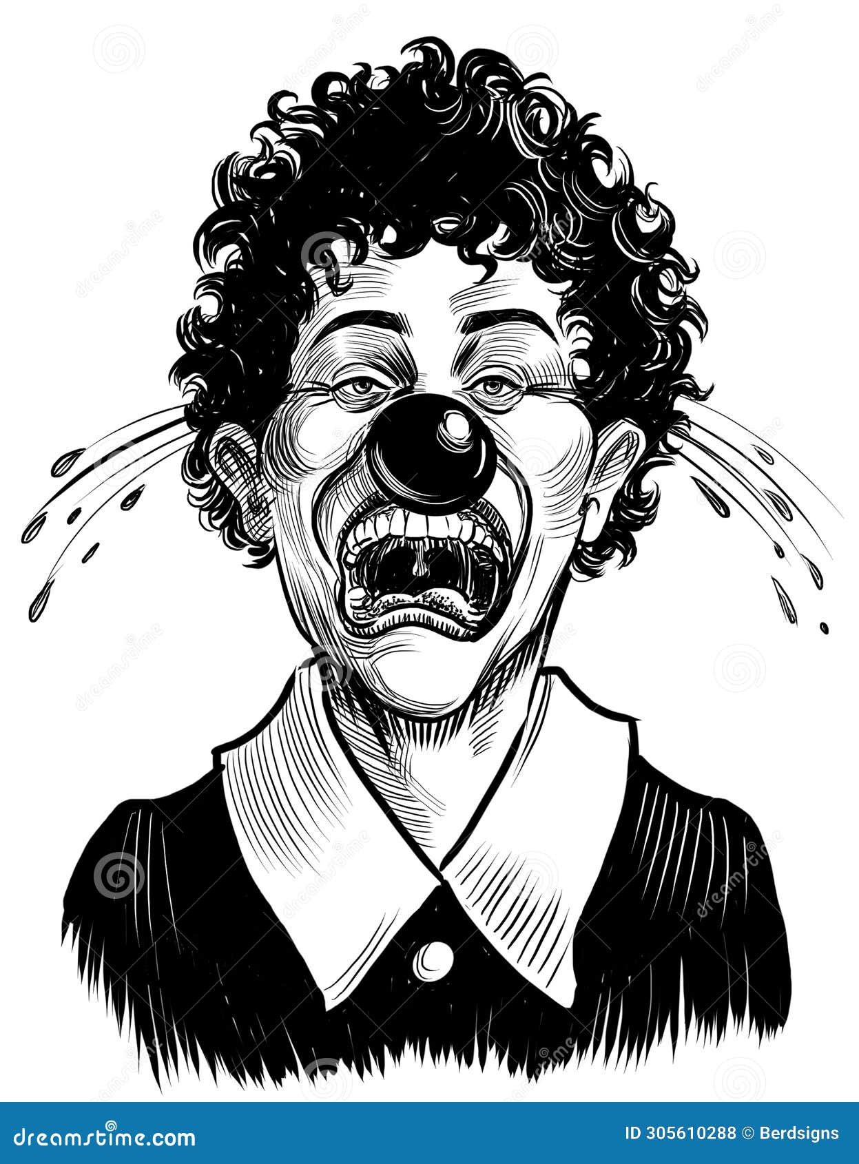 Crying Sad Clown Pop Art Vector Illustration | CartoonDealer.com #271890694