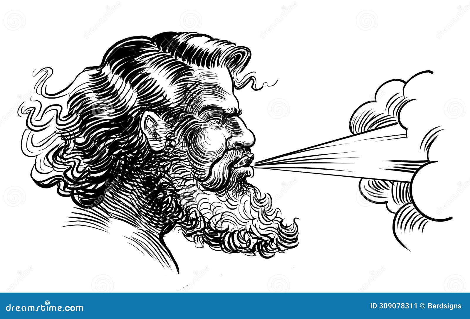 Greek god of wind stock illustration. Illustration of culture - 309078311