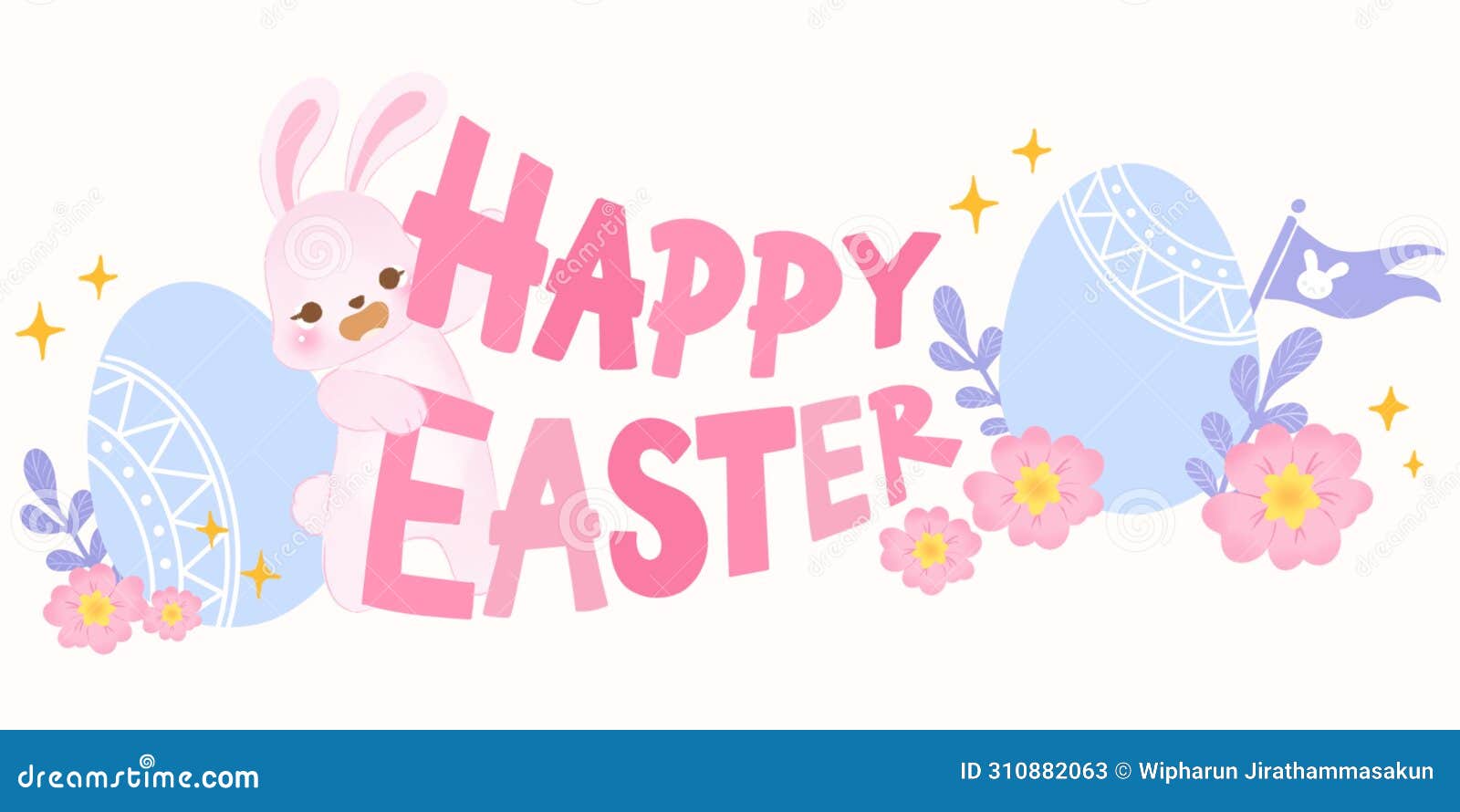 Easter Fast with Cuties Bunny. Stock Image - Image of celebration ...