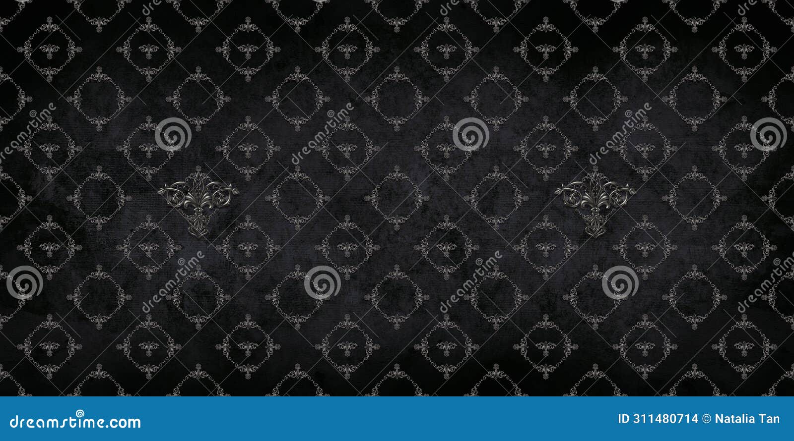 Gothic Silver Taurus. Seamless Pattern. Stock Illustration ...