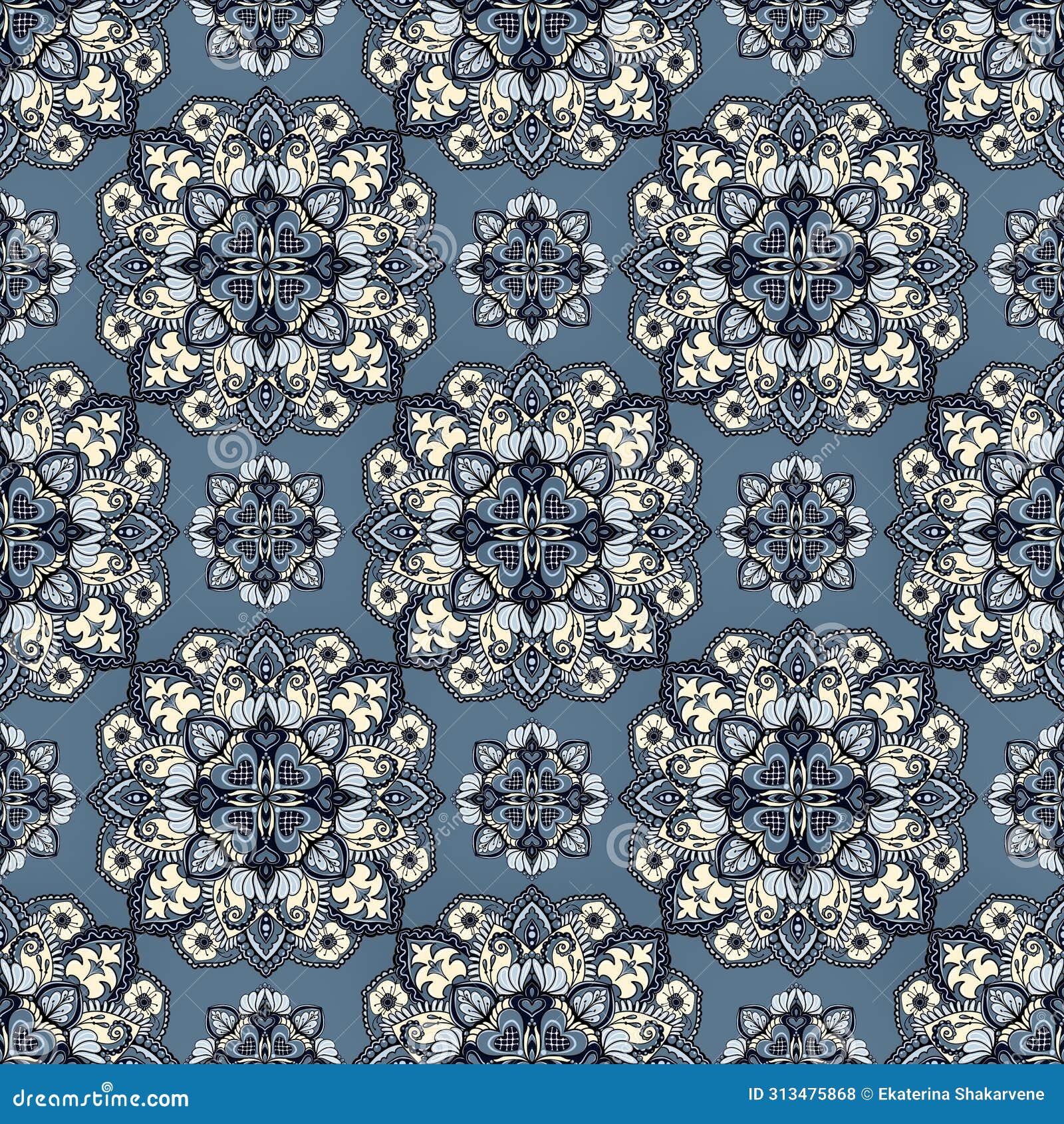 Indian, Arabic Style Ornamental Mandala Seamless Pattern Design, Cool ...