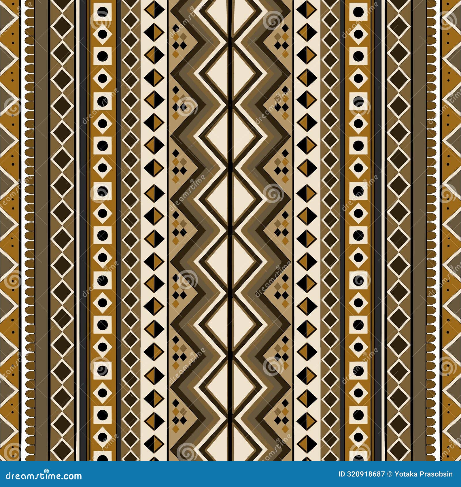 African Ethnic Fabric Pattern in Geomatic Style: Brown Tones for the ...
