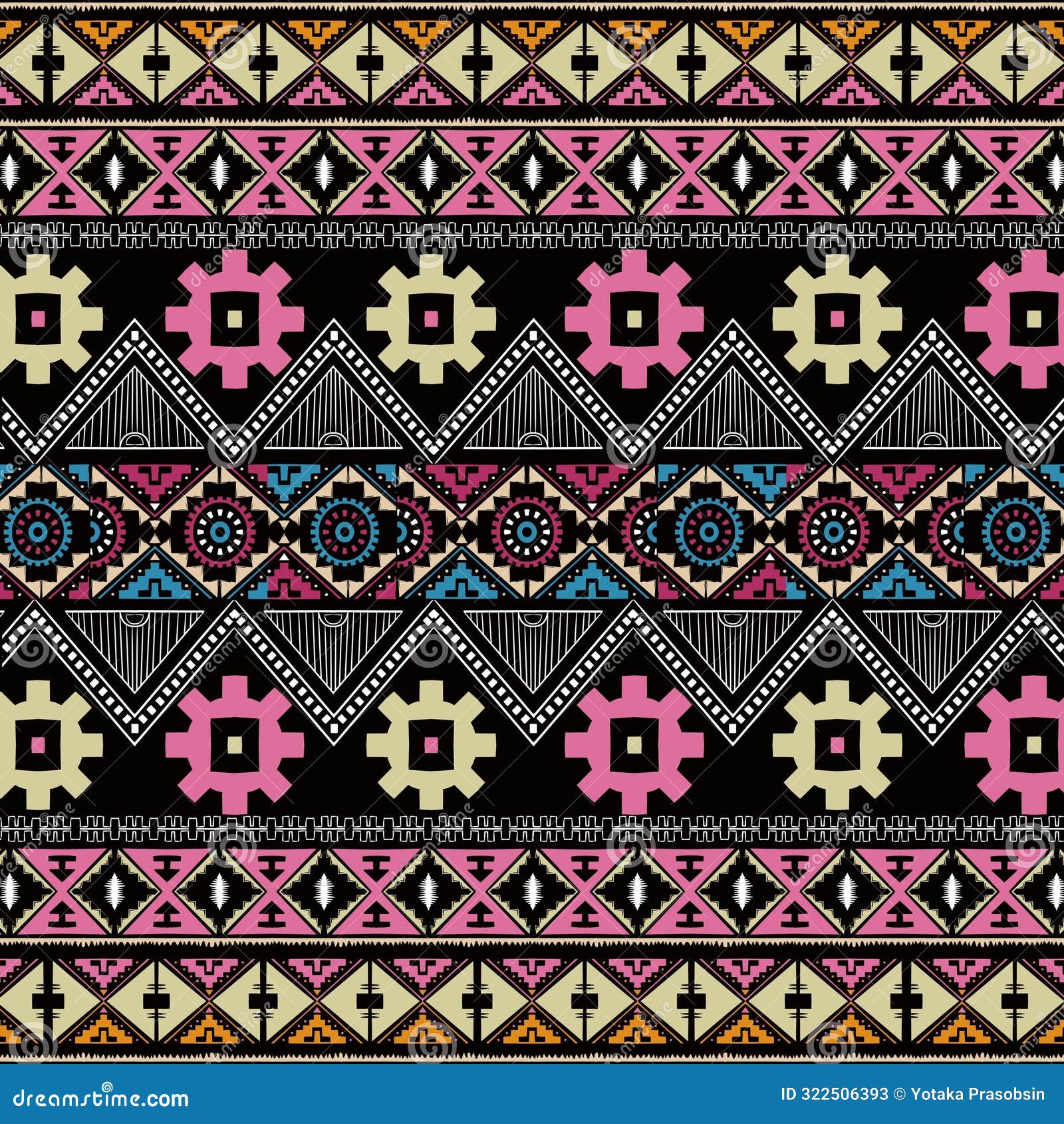 Tribal African Fabric Pattern in Pink and Cream Tones Stock ...
