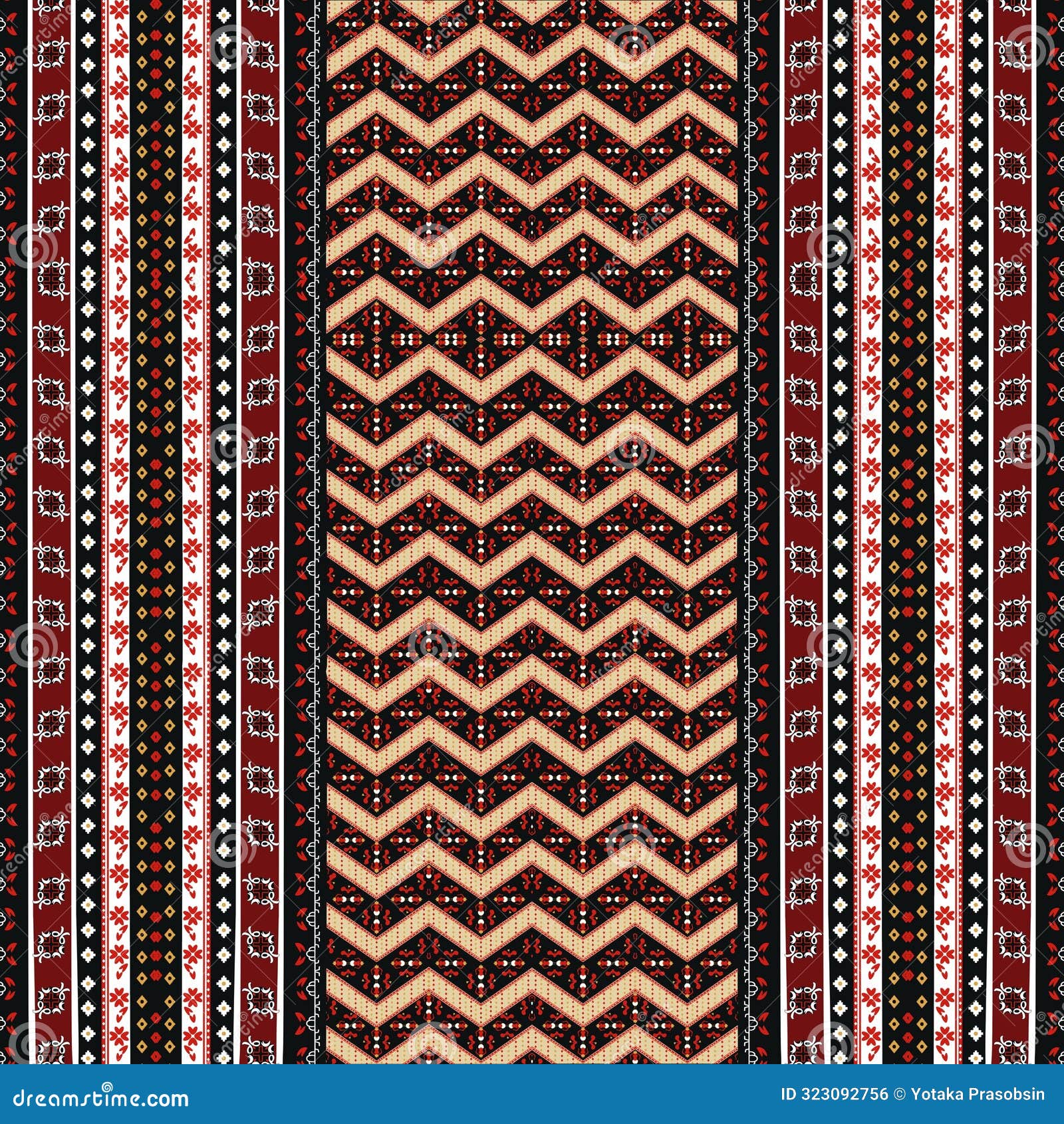 African Ethnic Fabric Patterns in Light Brown: Geometric Lines with ...