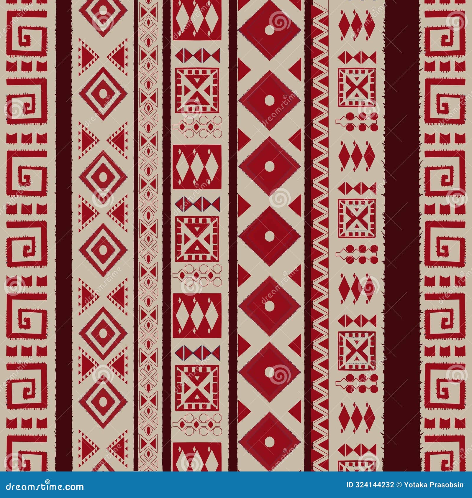Indian Tribal Fabric Patterns: Indian Style Floral Designs in Red and ...