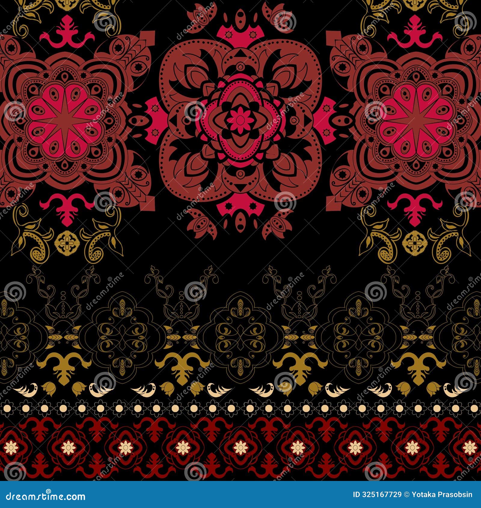 Indian Ethnic Fabric Patterns: Floral Designs in Orange-Pink Tones ...