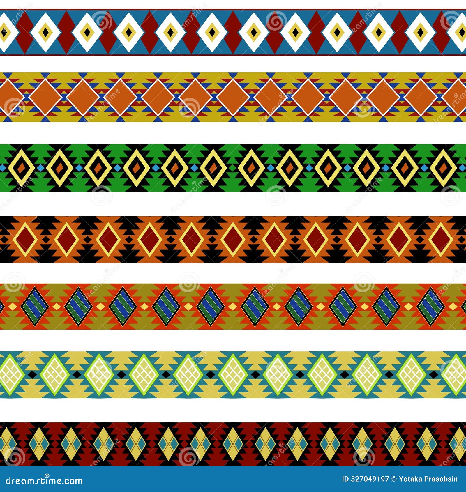 Indian Ethnic Fabric Pattern: Geometric Style in Orange and Green Tones ...