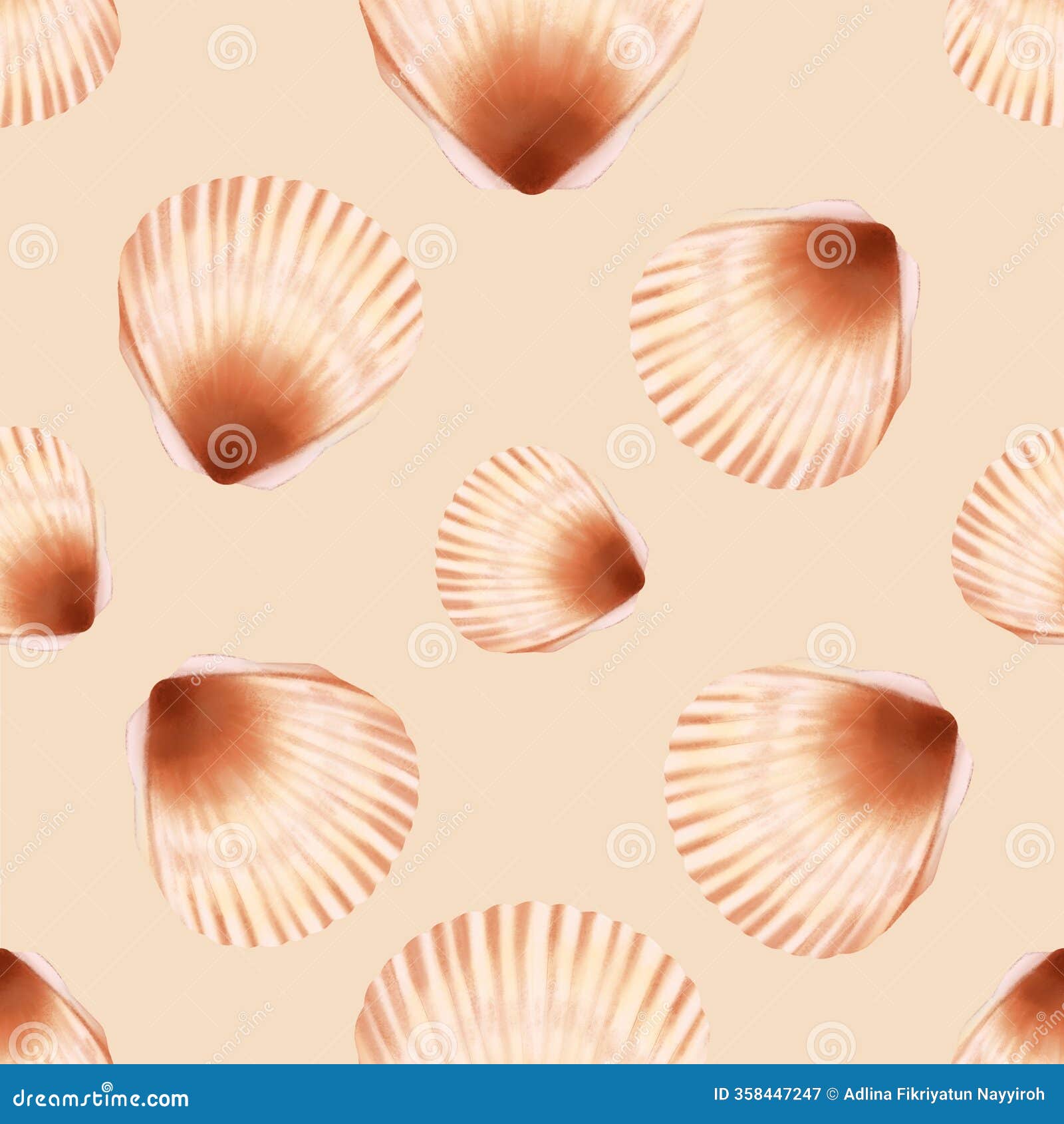 Sea Shell. Hand Drawn Watercolor Illustration Isolated Of Background ...