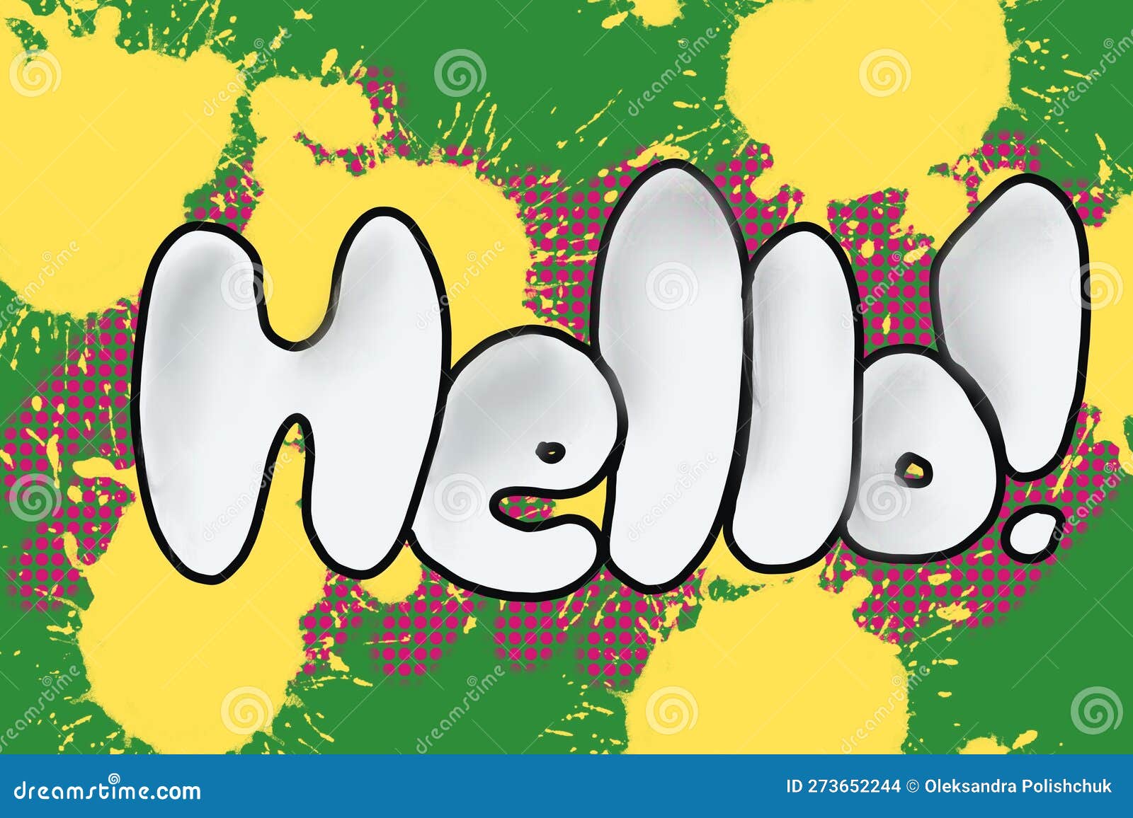 Hello Graffiti Hand Lettering Style Royalty-Free Stock Photography ...
