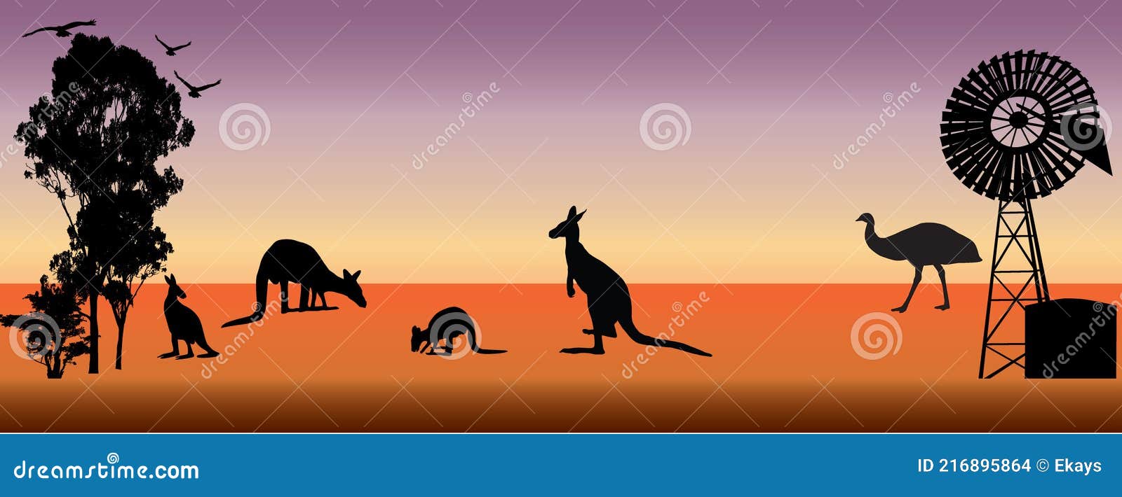 Australian Windmill On White Background Vector Illustration ...