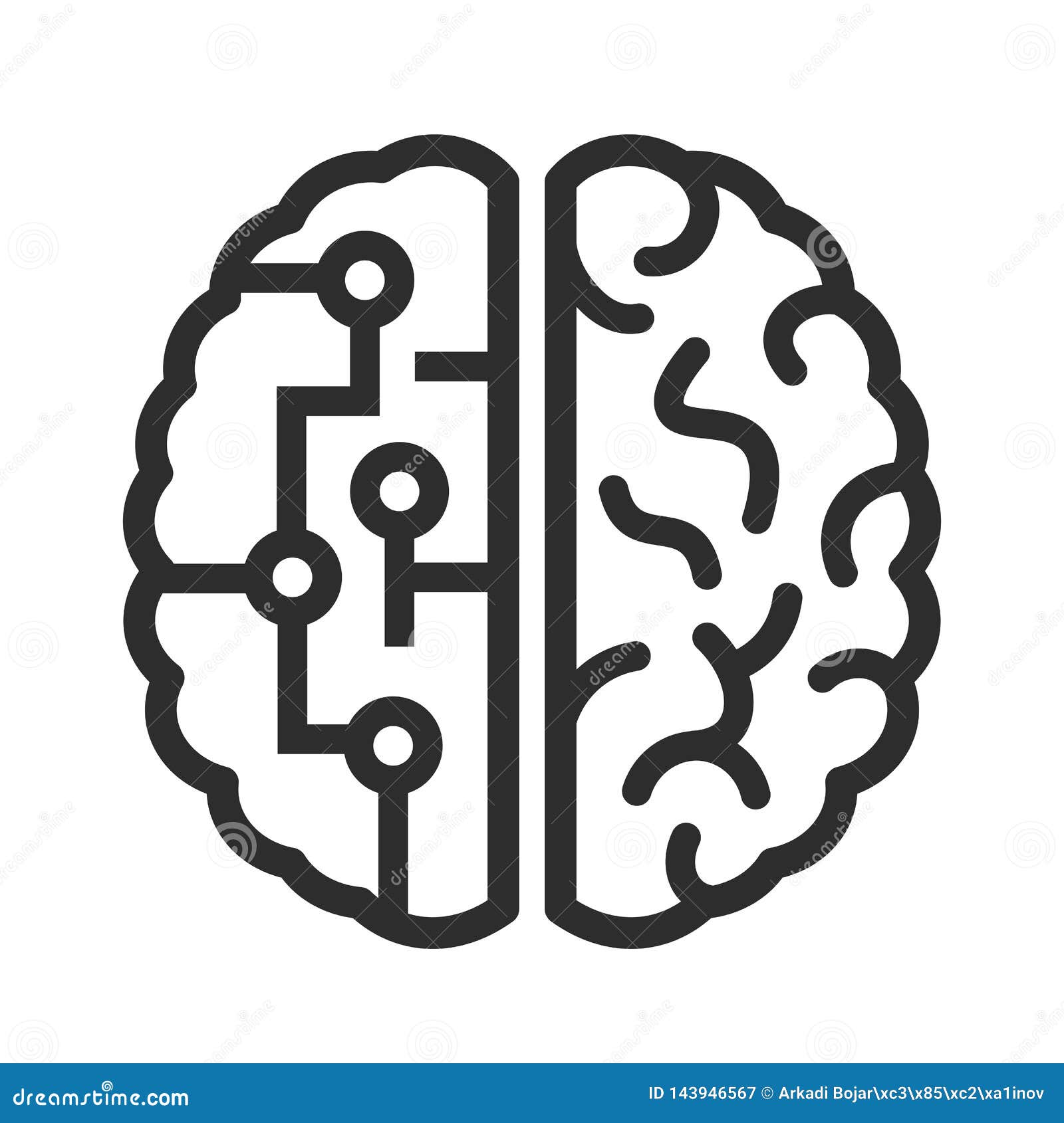 Brain Technology Smart Logo Vector | CartoonDealer.com #117129297