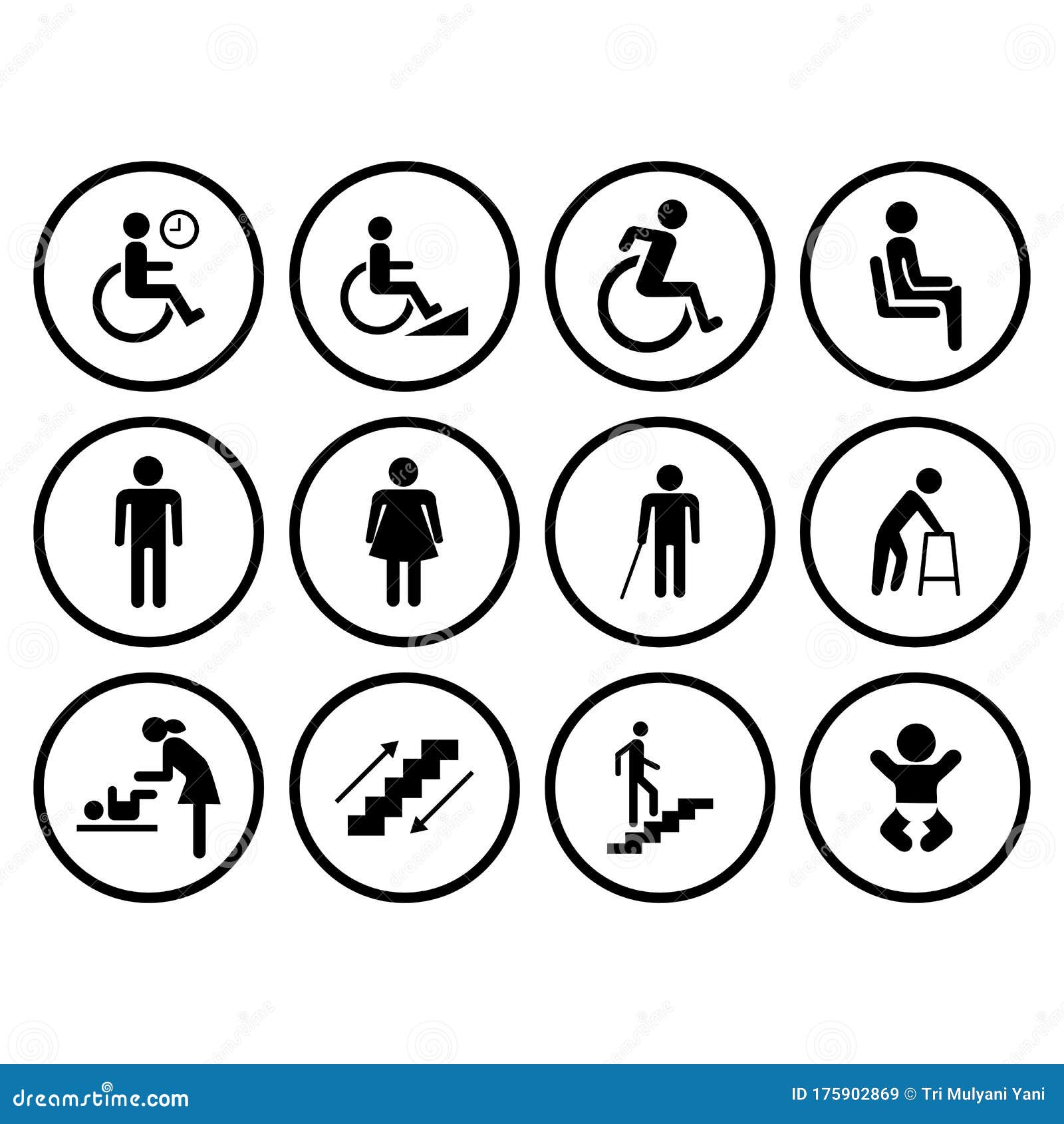 Design Vector Public People Facilities Icon Symbol Accessibility Stock ...
