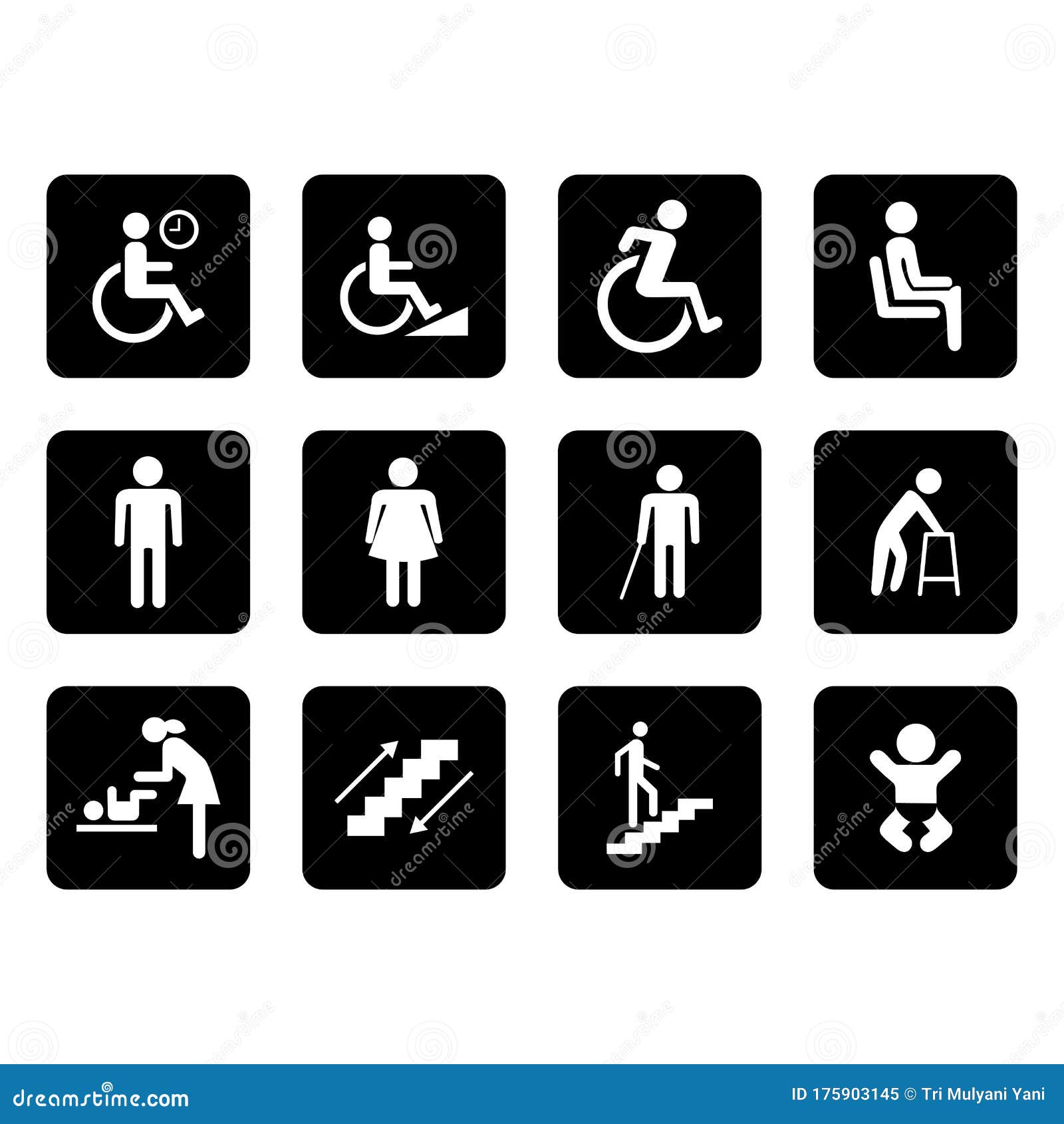 Design Vector Public People Facilities Icon Symbol Accessibility Stock ...